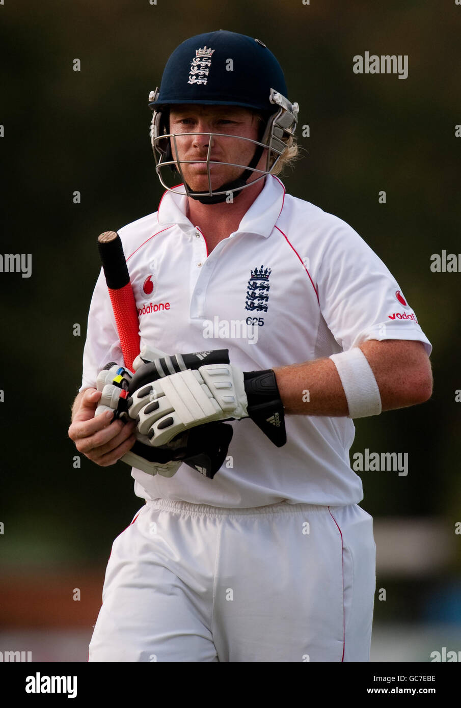 England's Ian Bell after he is bowled by South African Invitational XI ...