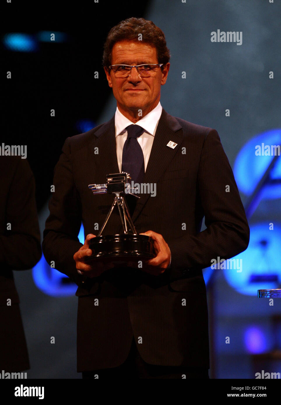 England manager Fabio Capello is presented with the Coach of the year ...
