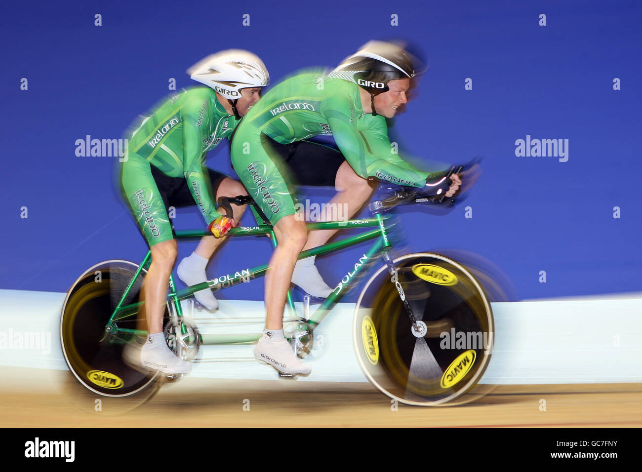 Ireland's Andrew Fitzgerald and Paul Giblin in action in the Mens B ...