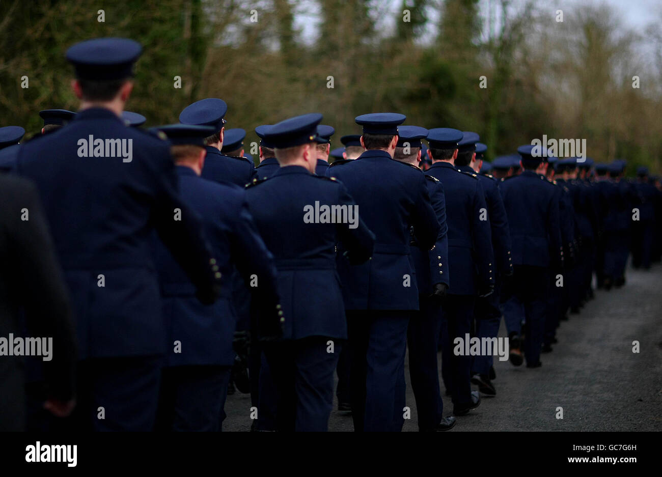 Gardai officers form a guard of honour at the funeral of Garda Gary ...