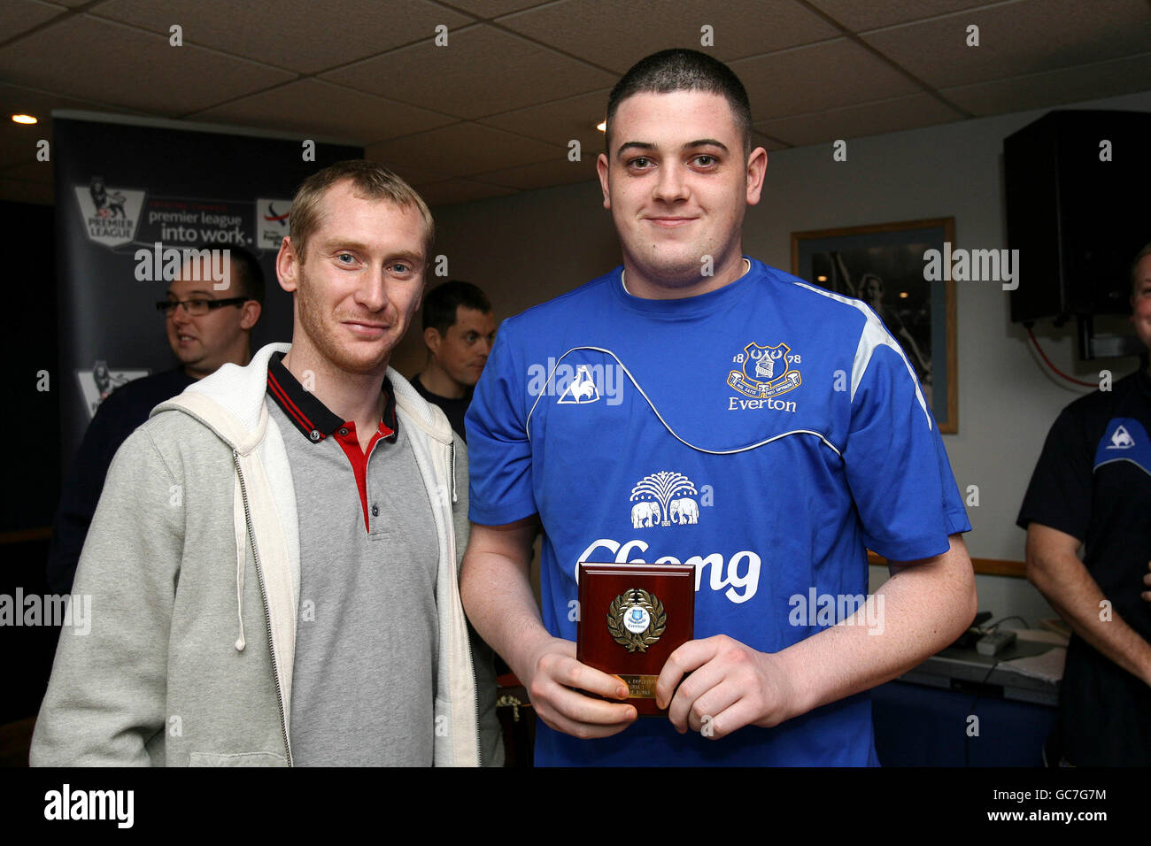 Everton's Tony Hibbert presents awards at Goodison Park Stock Photo - Alamy