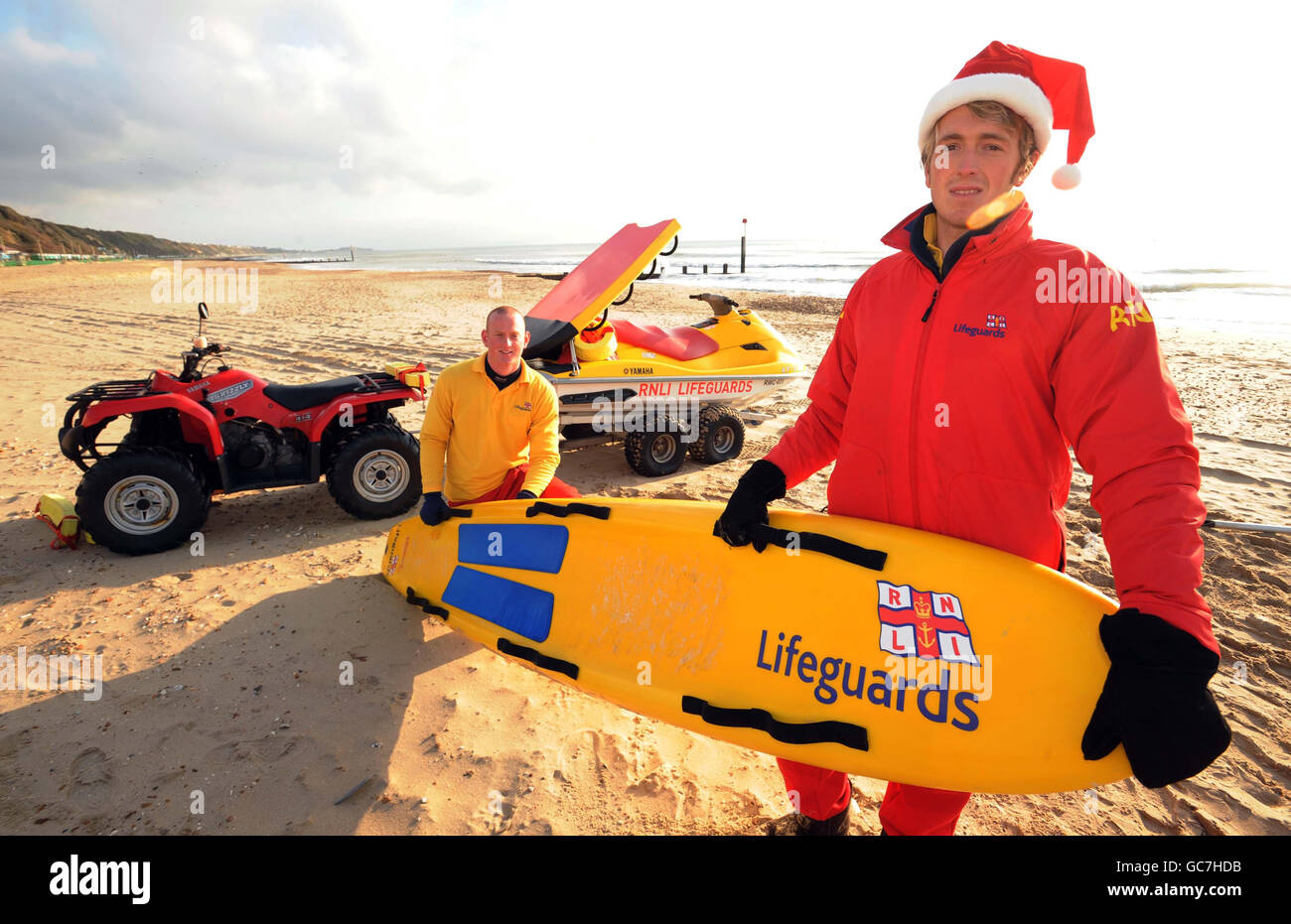 Lifeguards spending Christmas Day with surfers Stock Photo - Alamy