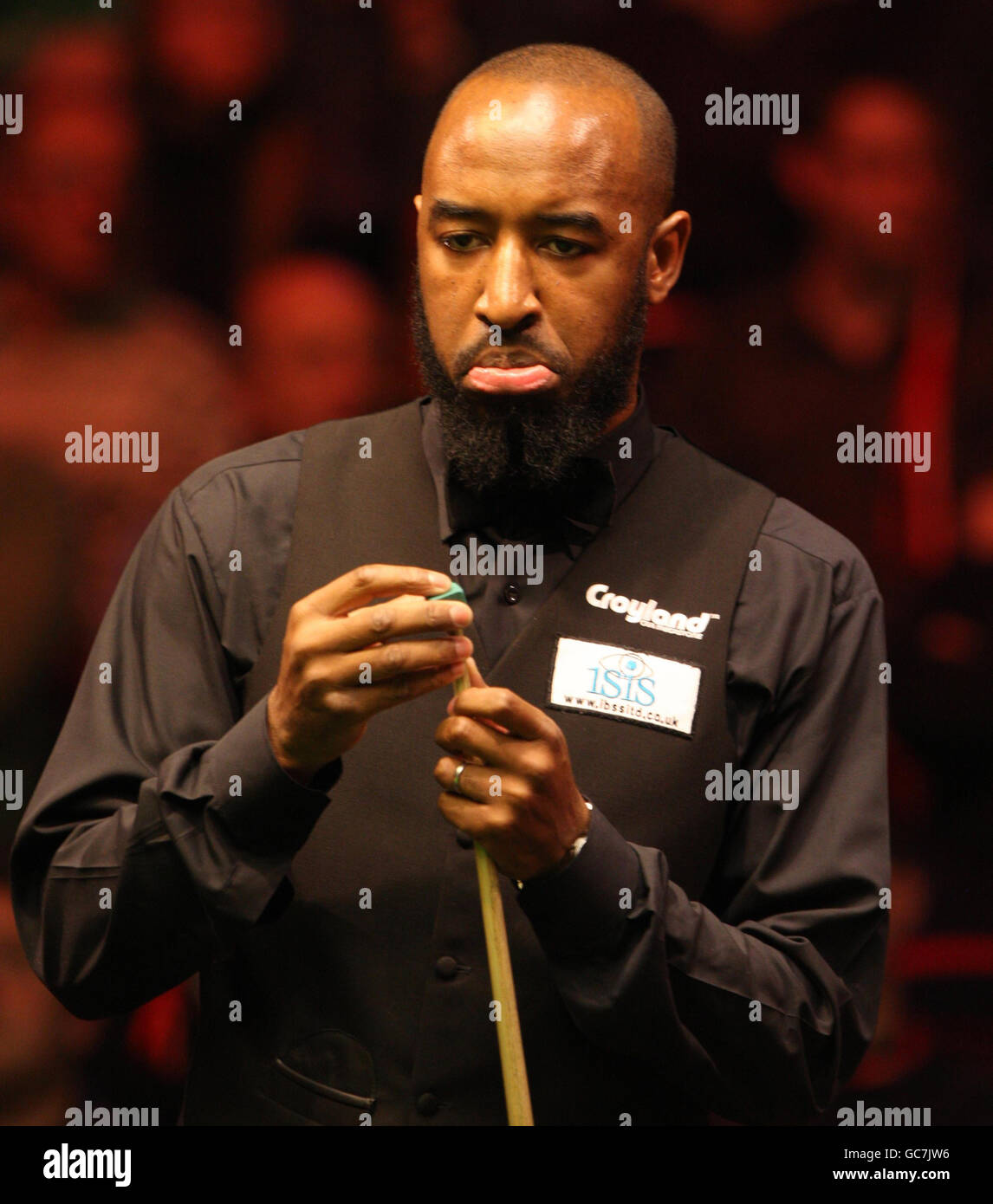 Rory McLeod at the table during his 1st round match against Ali Carter ...