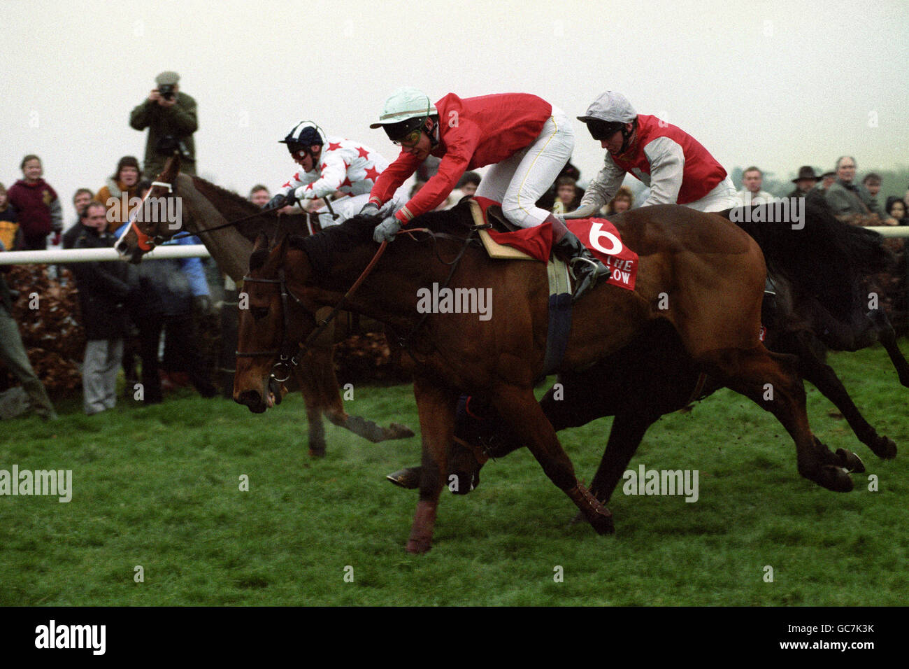 The Fellow (No.6) ridden by Adam Kondrat coming in to win the King ...