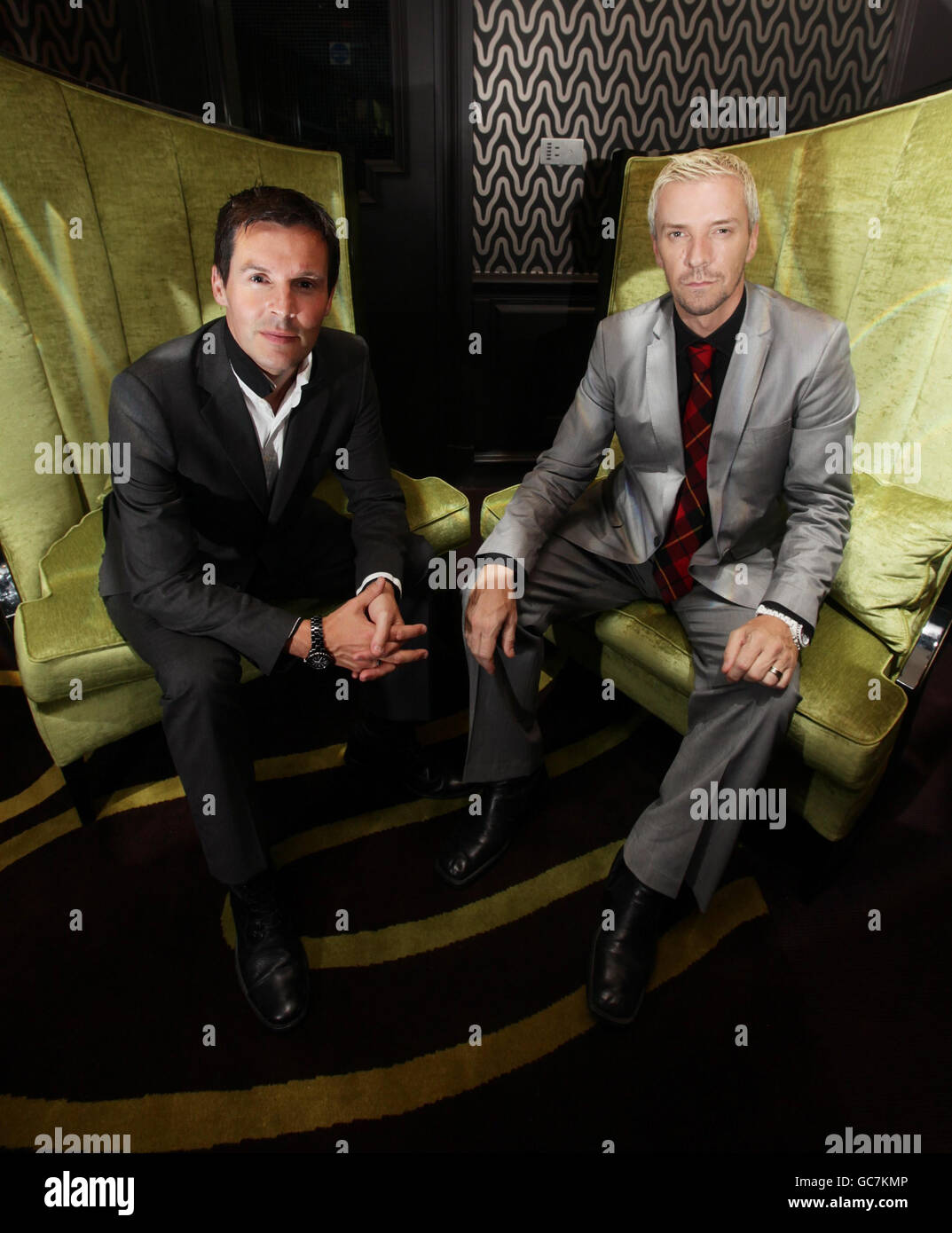Colin McAllister and Justin Ryan portrait session - London Stock Photo ...
