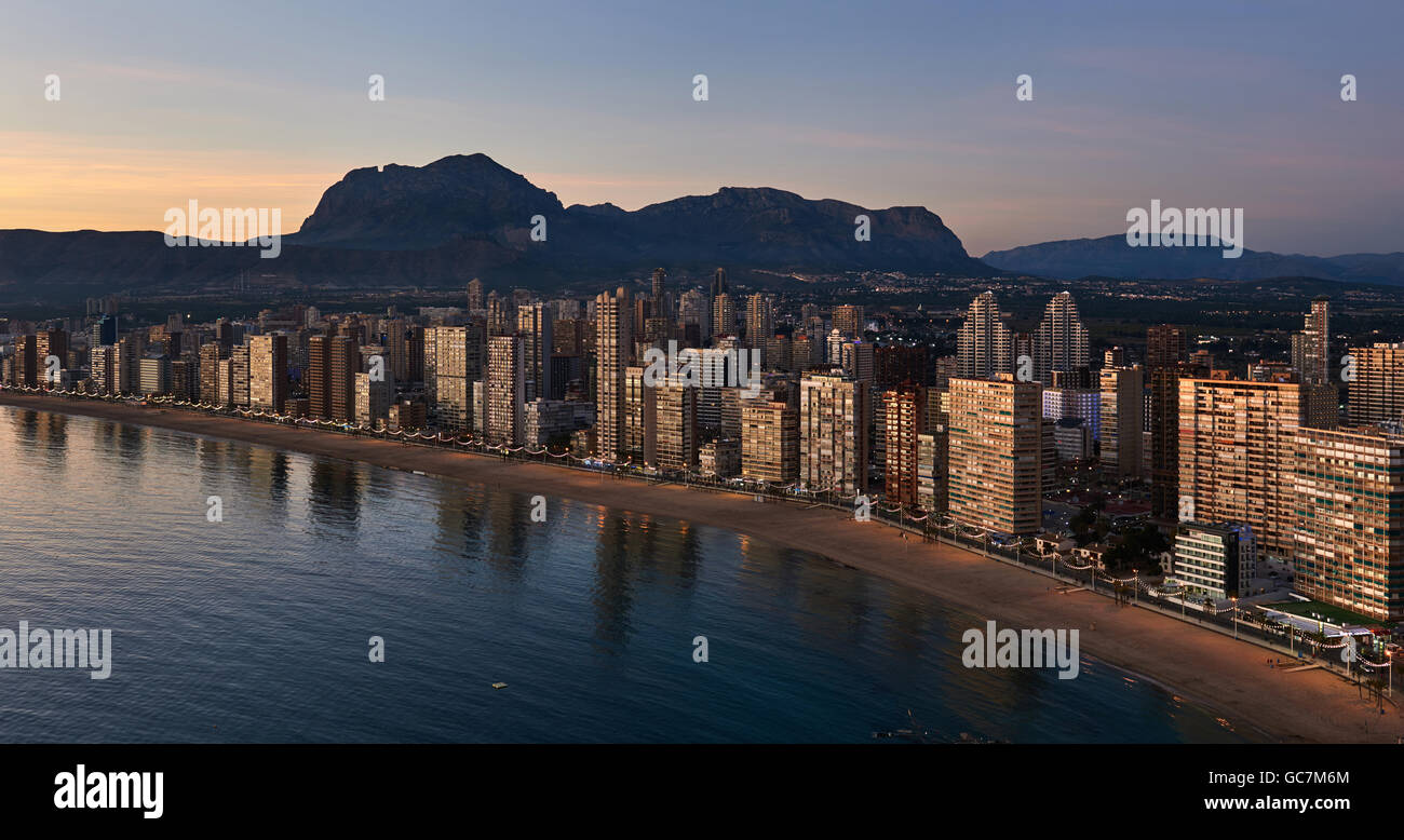 Aerial view of a Benidorm city Stock Photo - Alamy
