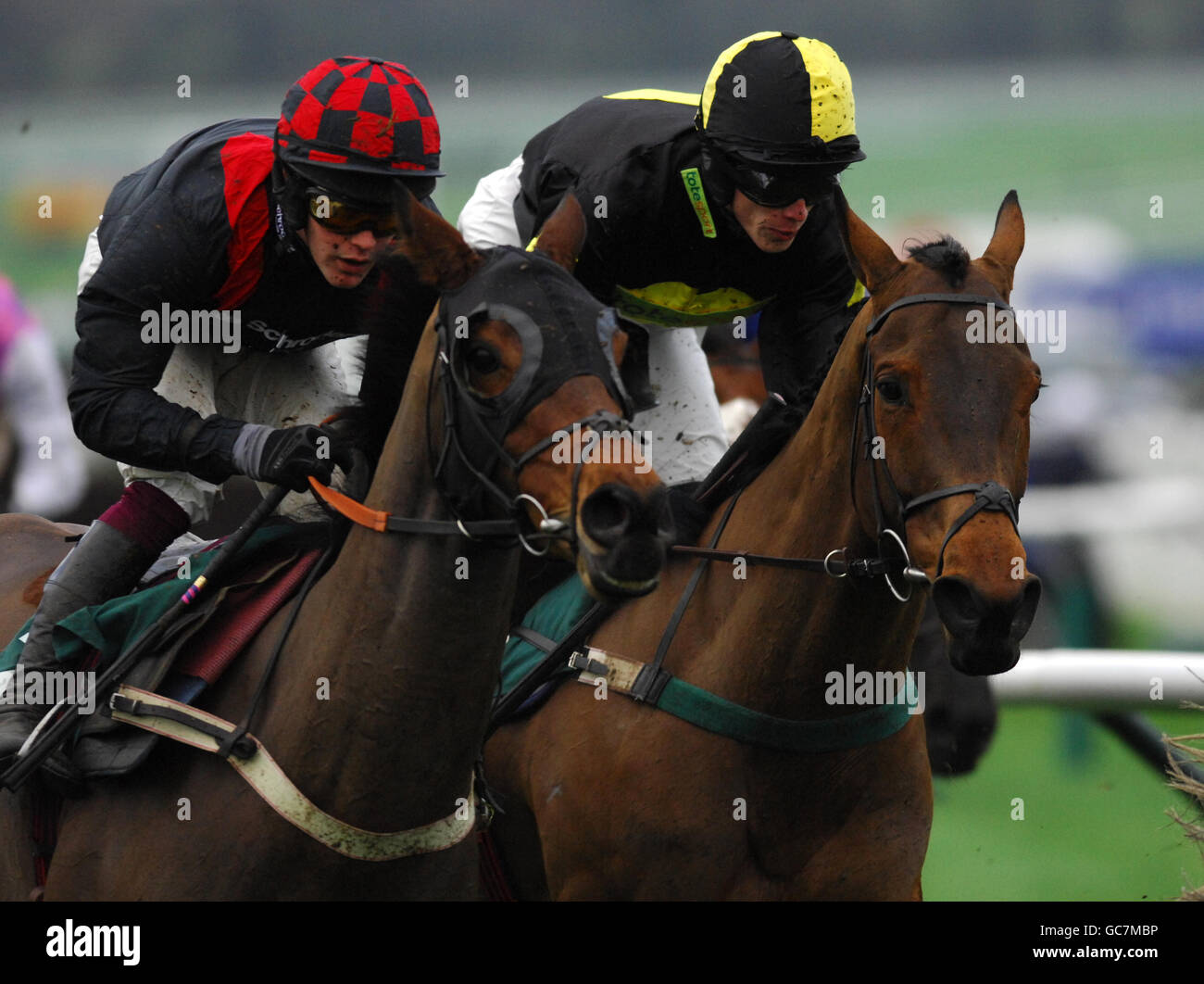 Sound Stage ridden by Ian Popham (right) winner of the CF Roberts ...
