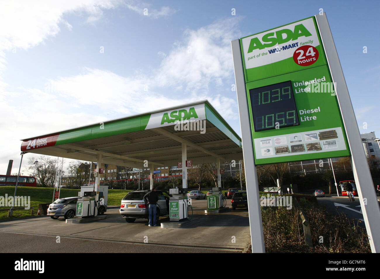 An Asda petrol station in the Isle of Dogs in east London, as the ...