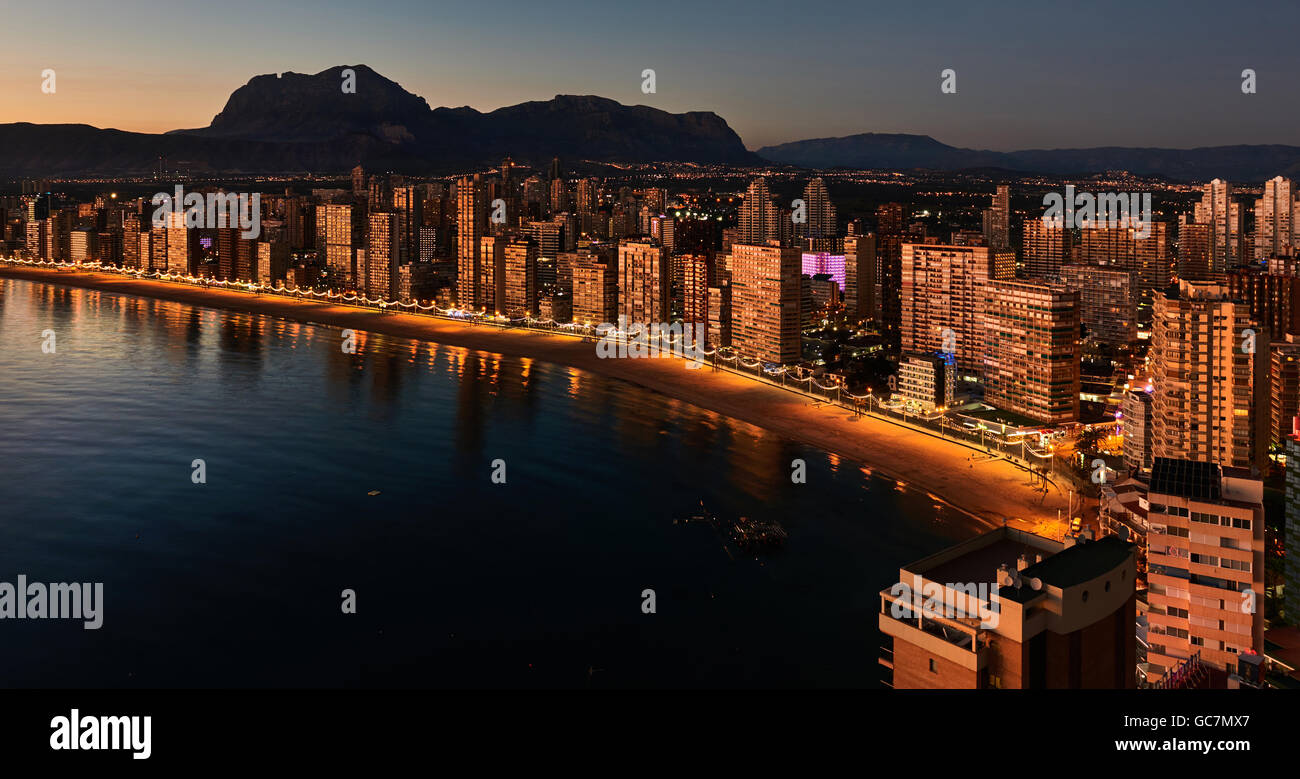 Aerial view of a Benidorm coastline Stock Photo - Alamy