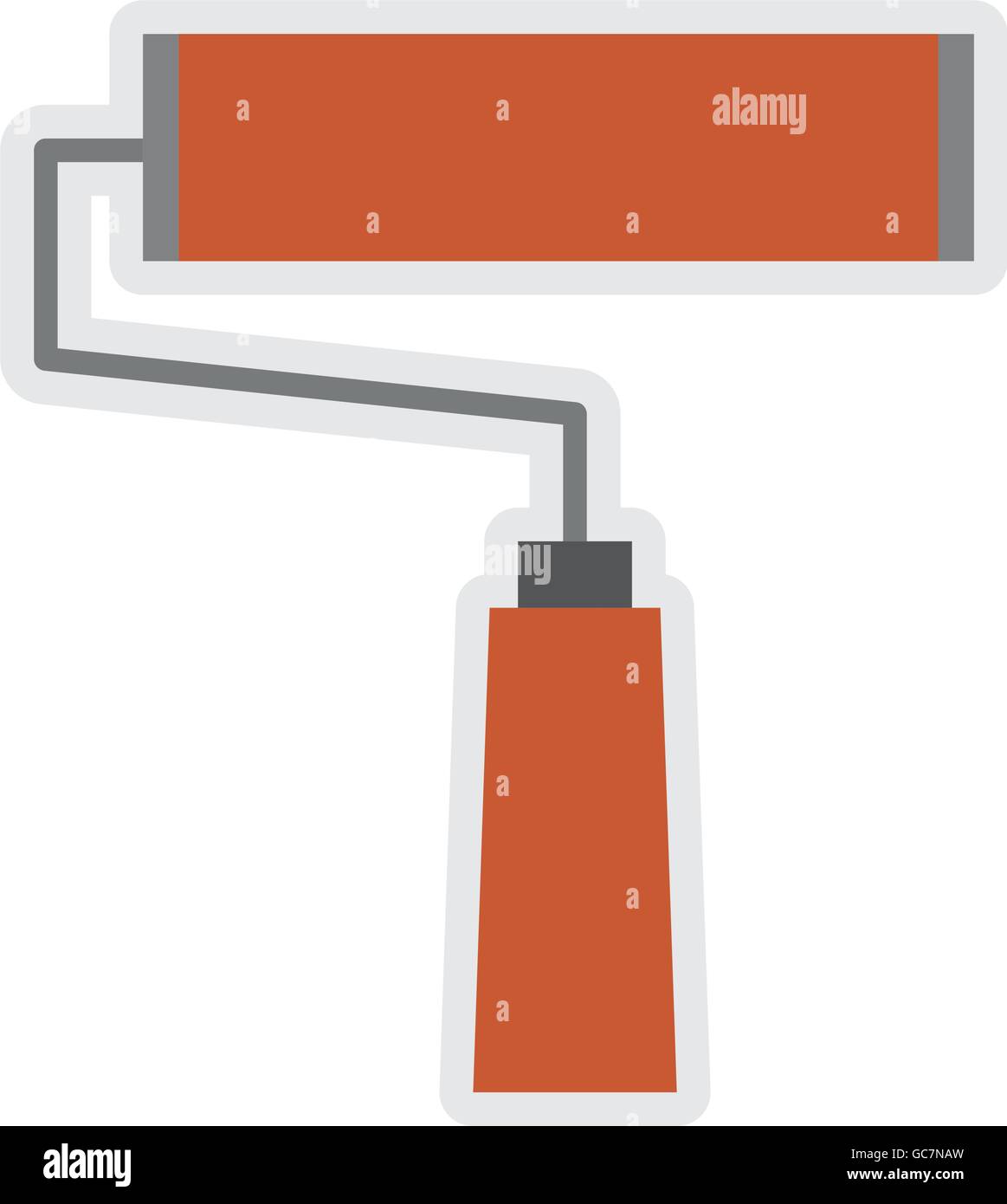 Paint roll tool icon. Construction and repair design. Vector gra Stock ...