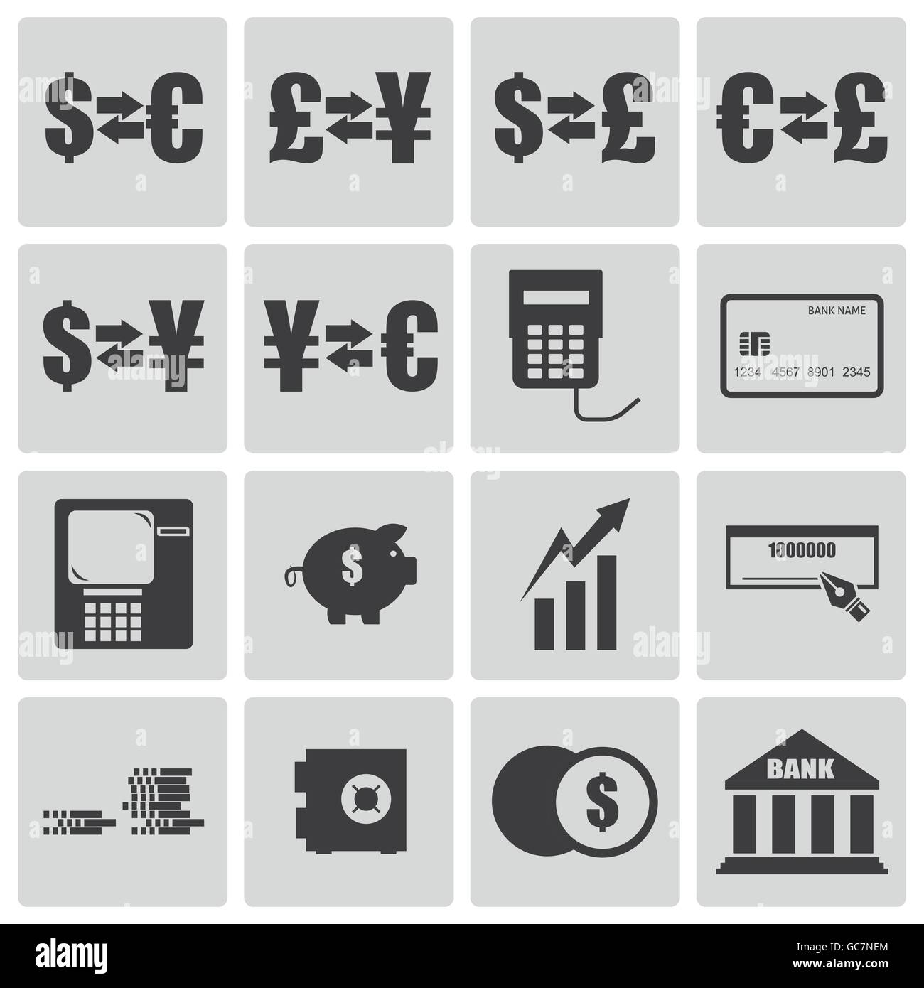 Bank vault vector icons Cut Out Stock Images & Pictures - Alamy