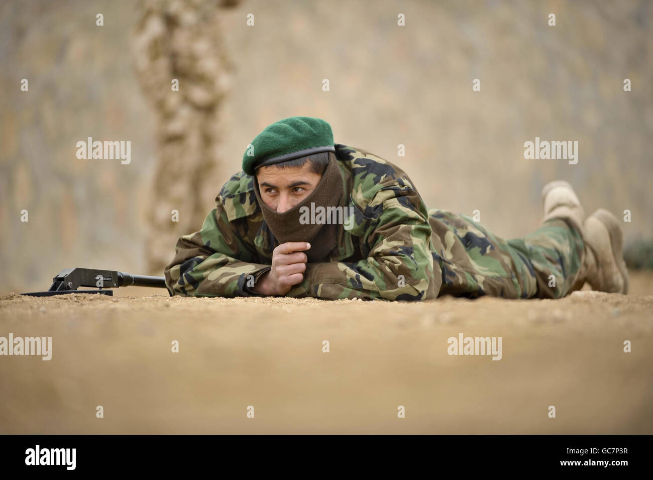 British soldiers and interpreters teach Afghan National Army soldiers ...