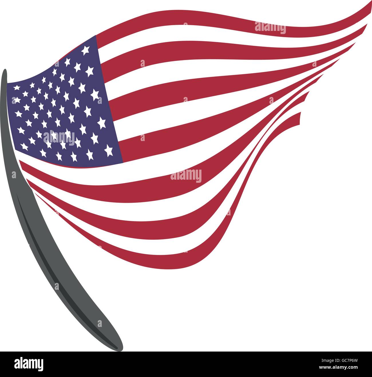 Pennant and flag icon. USA design. Vector graphic Stock Vector Image ...