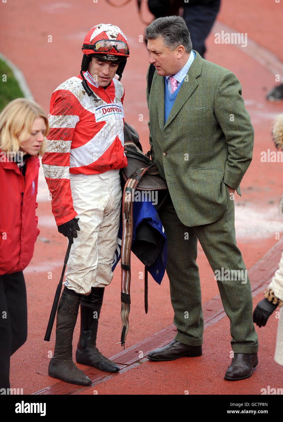 Jockey Ruby Walsh (left) and trainer Paul Nicholls (right) celebrate ...