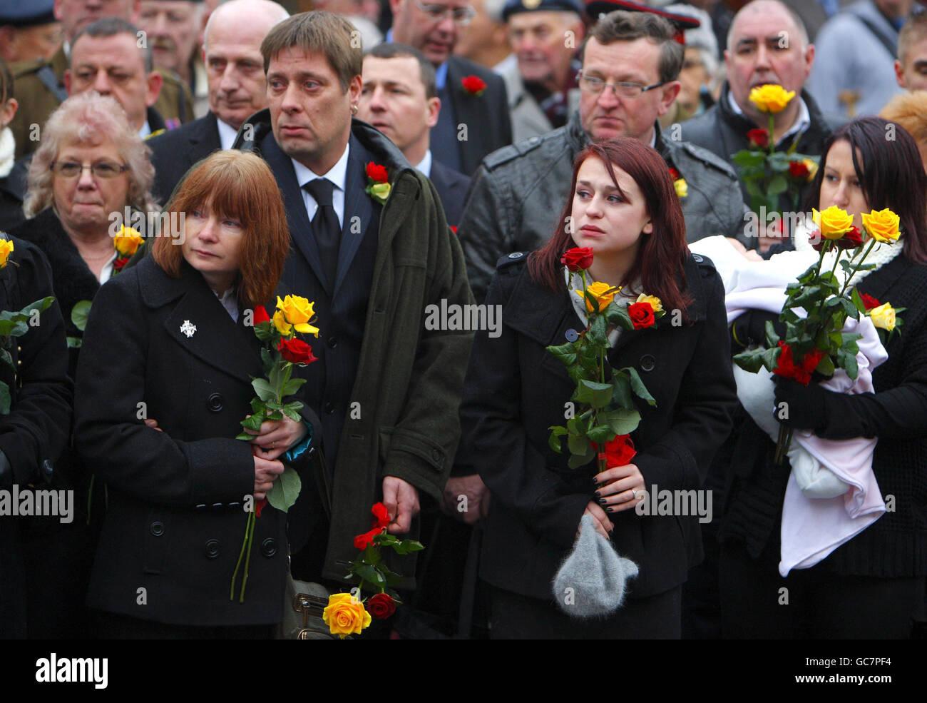 Sian Goodenough, (second right), the fiancee of Lance Corporal Adam ...