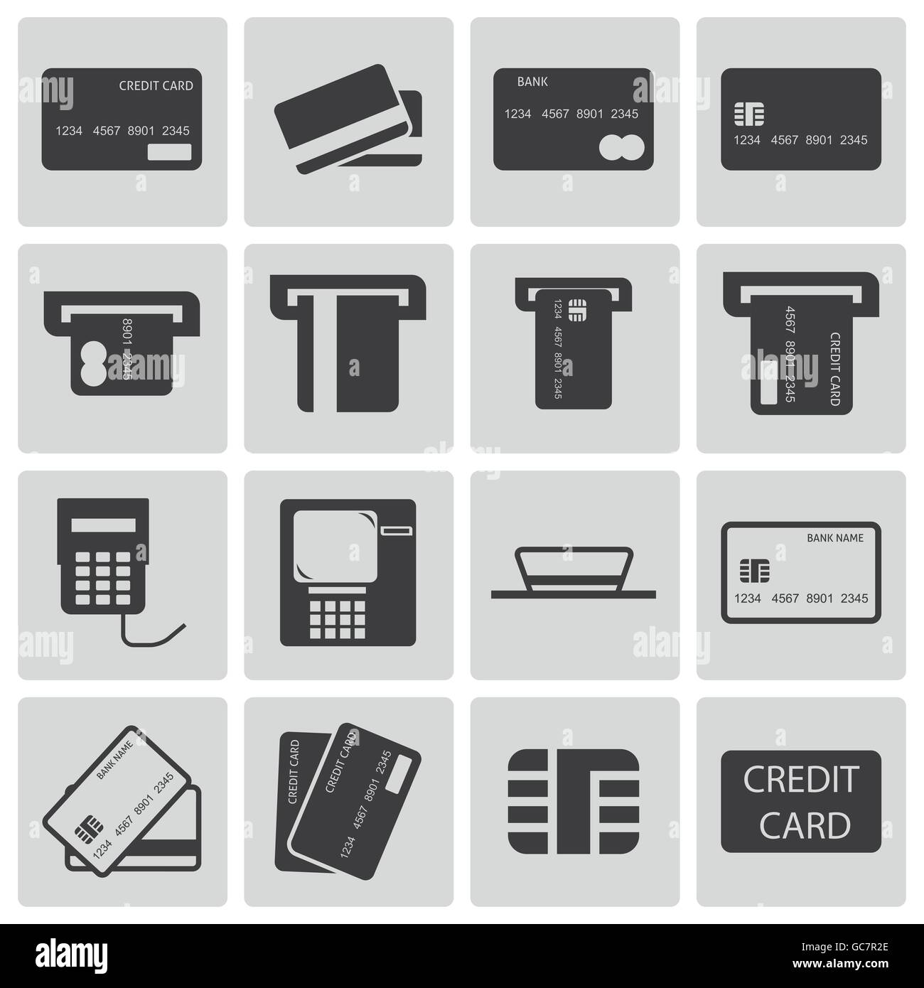 Vector Black Credit Cart Icons Set Stock Vector Image & Art - Alamy