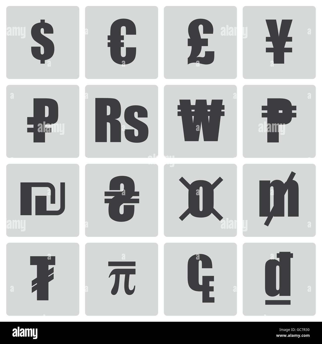 Vector Black Currency Symbols Set Stock Vector Image & Art - Alamy