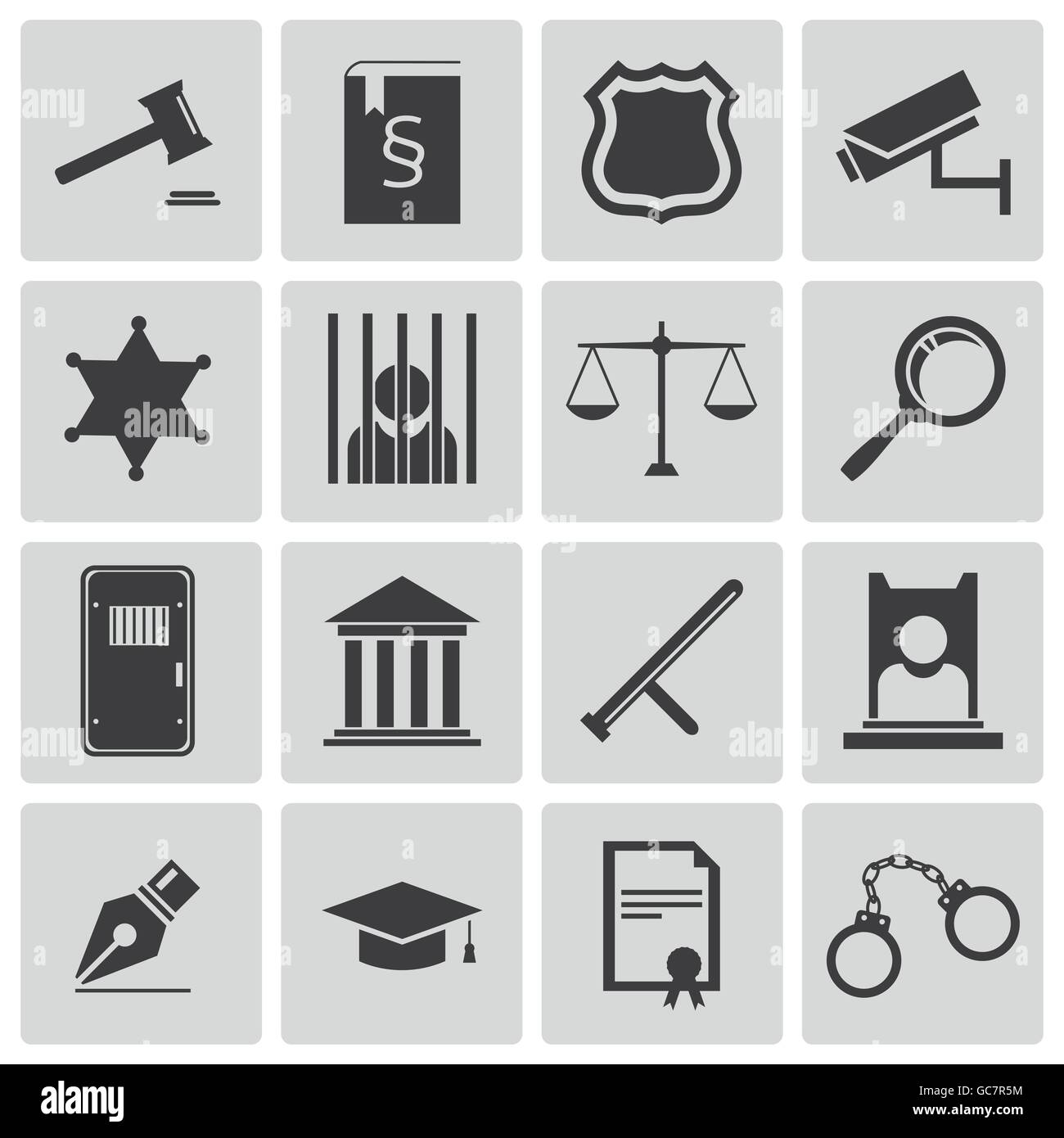 Vector Black Justice Icons Set Stock Vector Image & Art - Alamy