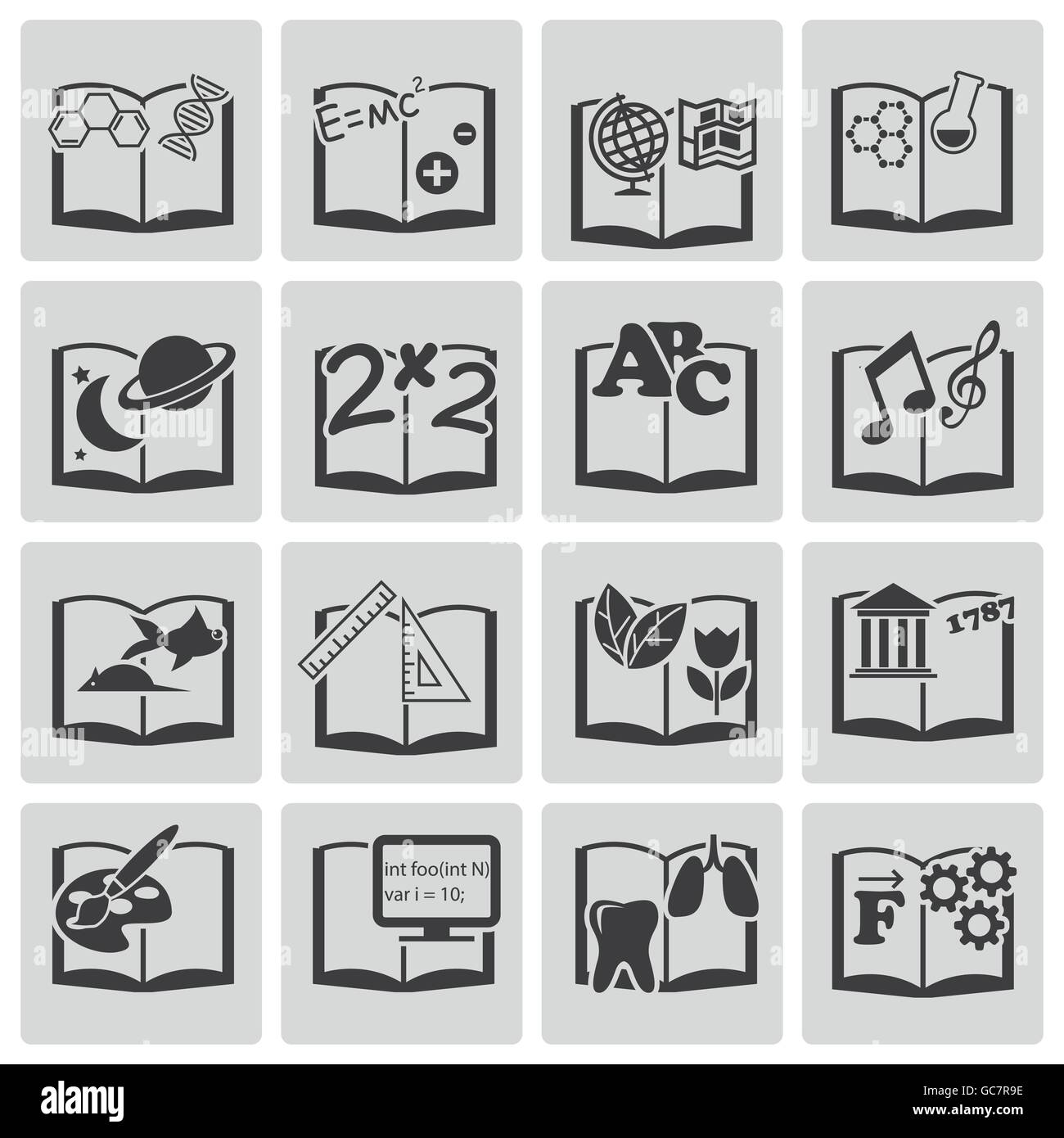 Vector Black Schoolbooks Icon Set Stock Vector Image & Art - Alamy