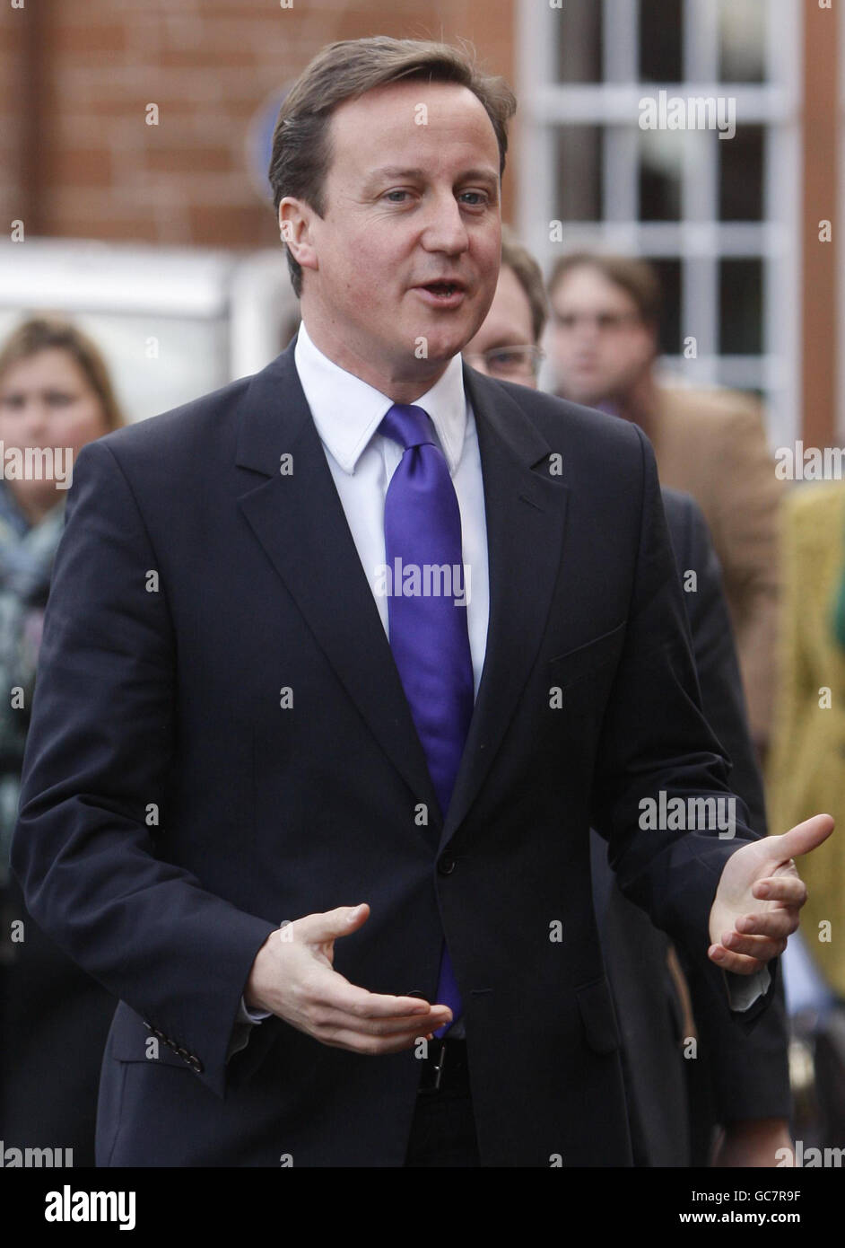 Conservative party leader David Cameron during a visit to Dumfries and ...