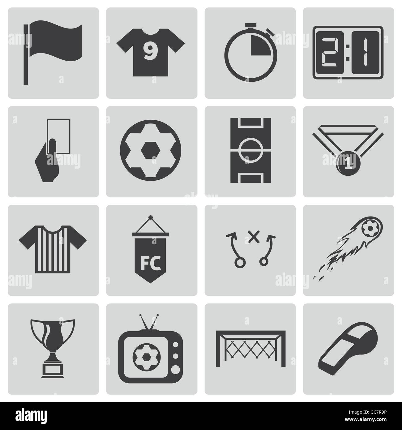 Vector Black Soccer Icons Set Stock Vector Image & Art - Alamy