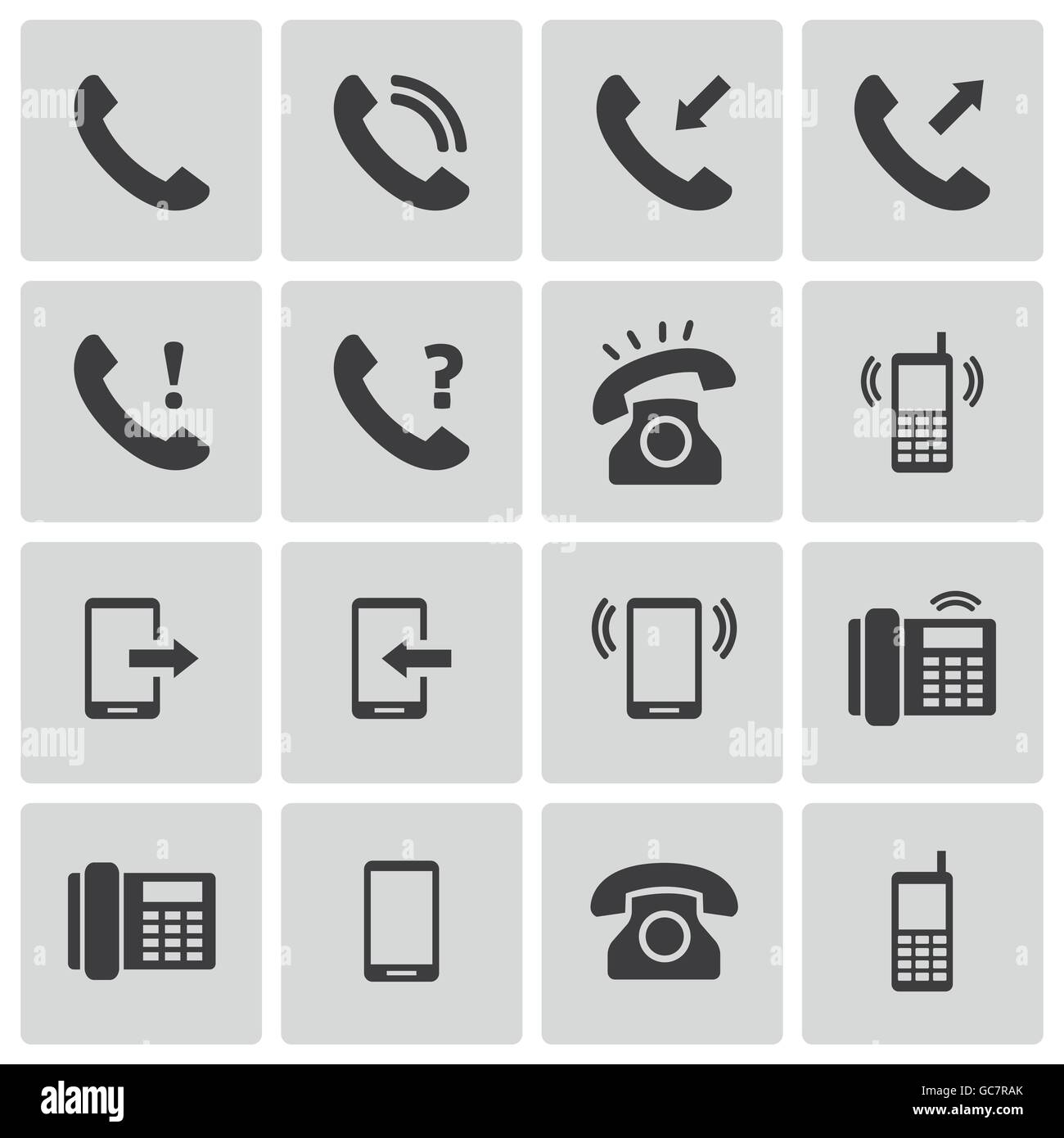 Vector Black Telephone Icons Set Stock Vector Image & Art - Alamy
