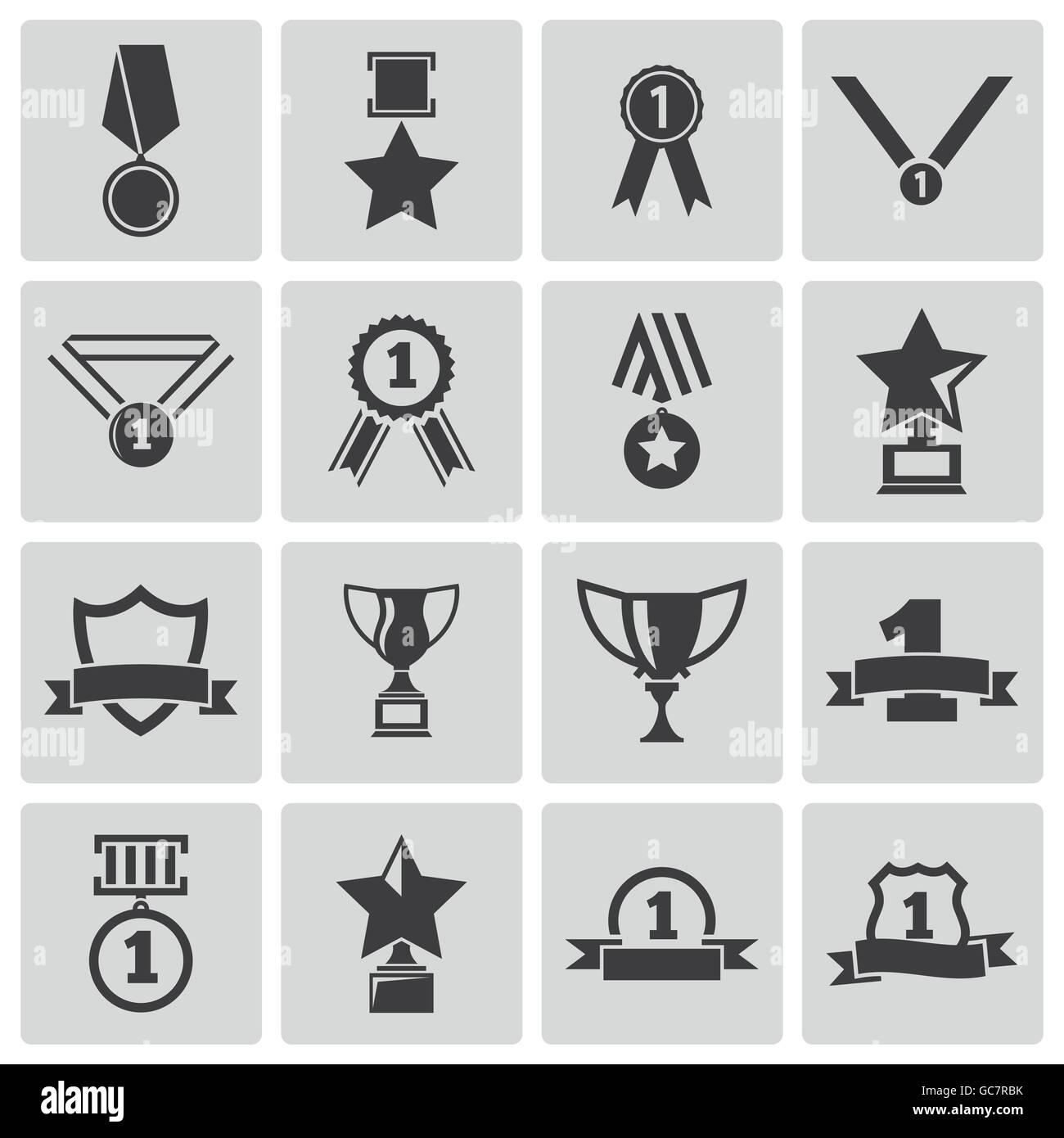 Vector Black Trophy and Awards Icons Set Stock Vector Image & Art - Alamy