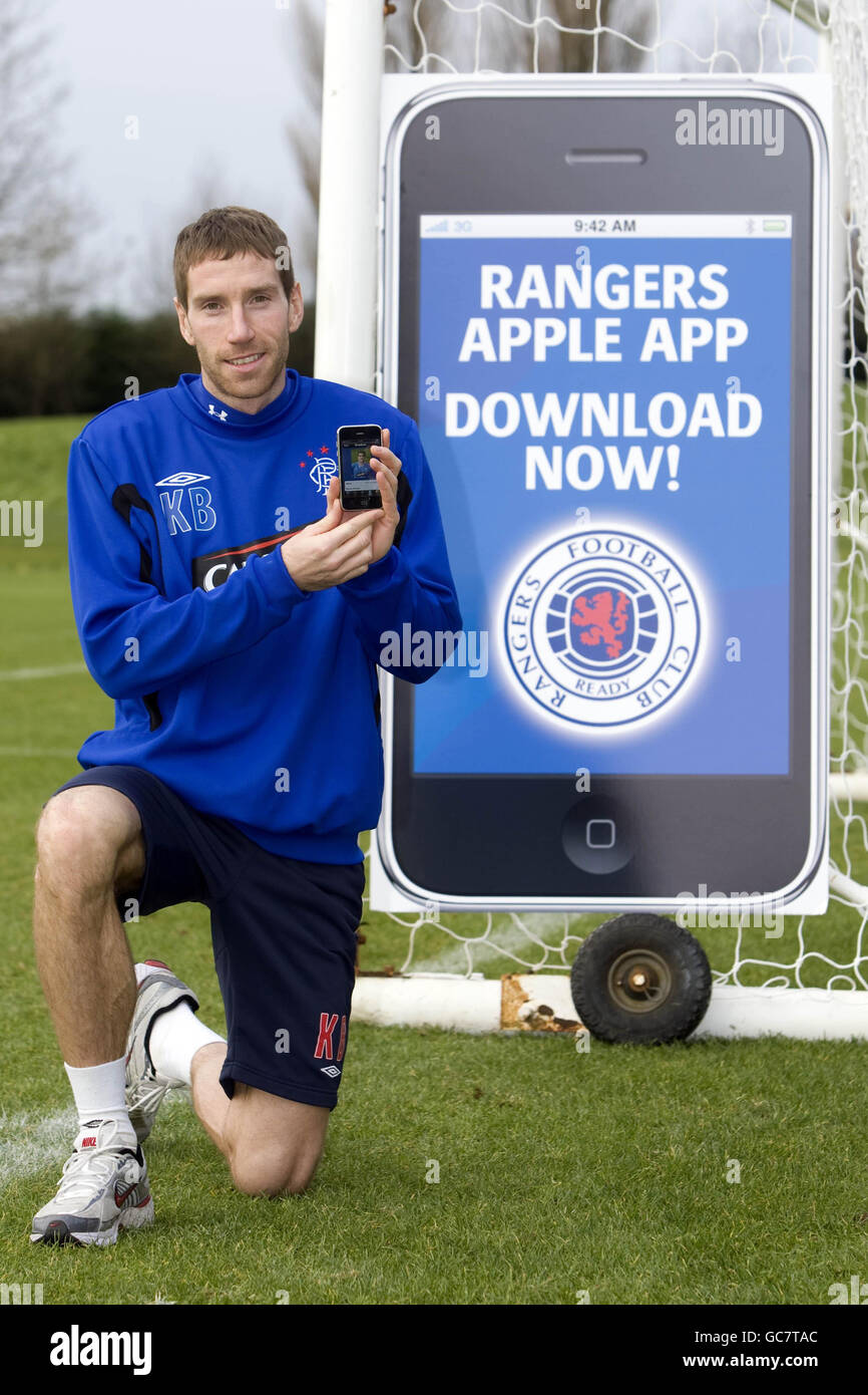 Soccer - Rangers Apple Launch - Murray Park Stock Photo - Alamy