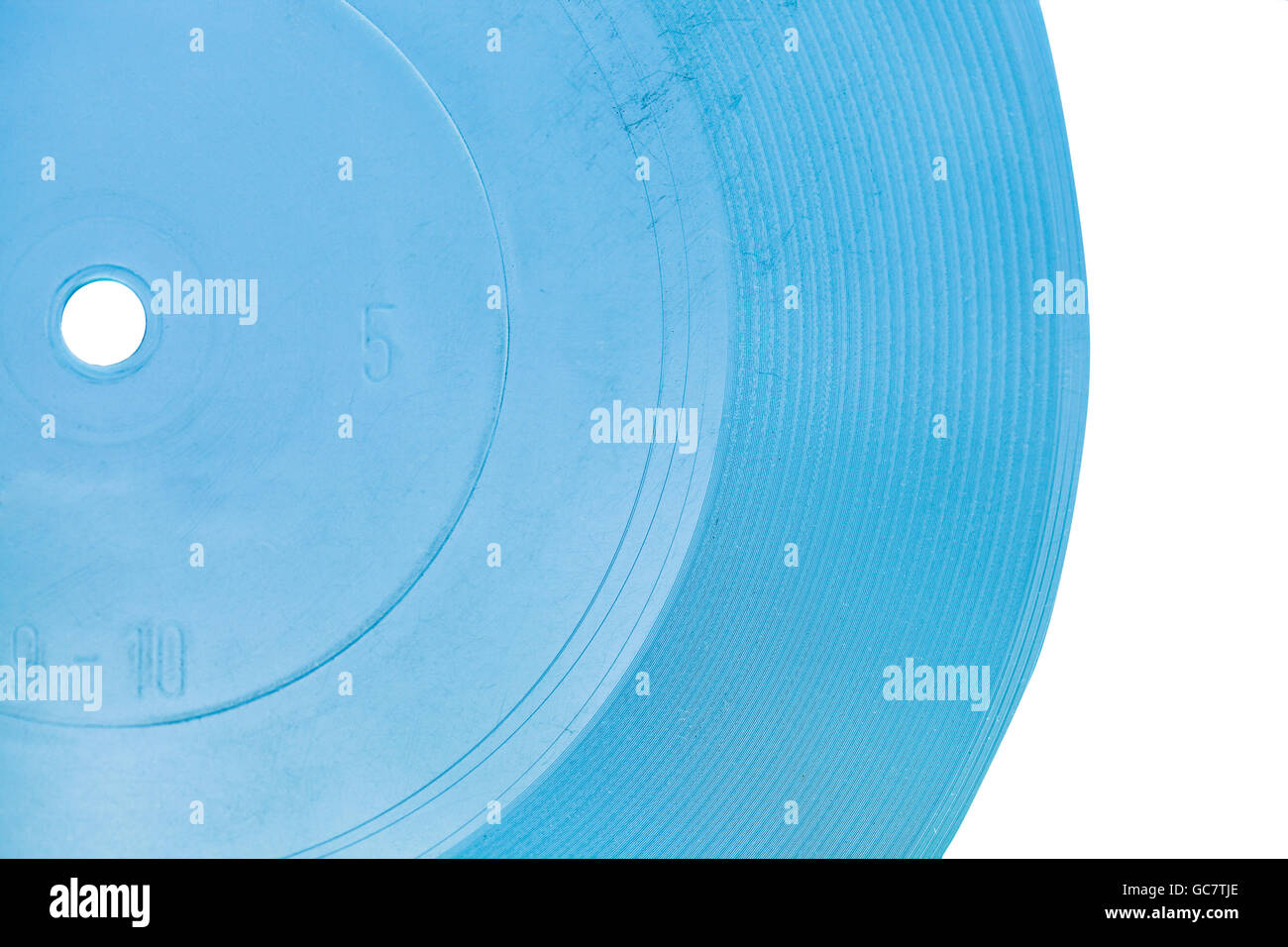 blue transparent flexi disc close up isolated on white background Stock ...