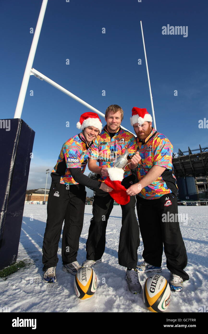 Edinburgh Rugby players (l-r) Alan MacDonald, Craig Hamilton and Allan ...