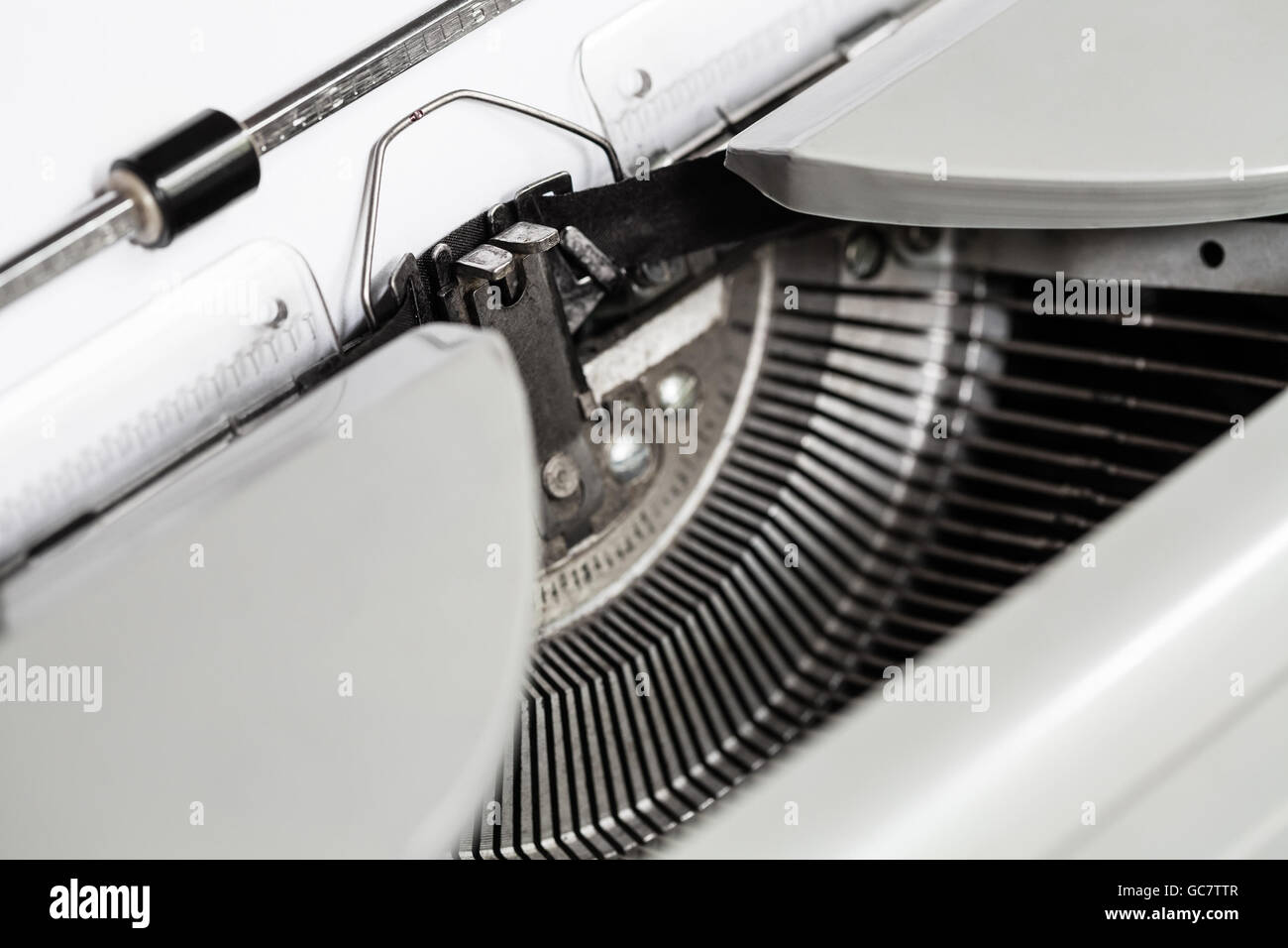 side view of ink ribbon in mechanical typewriter close up Stock Photo ...