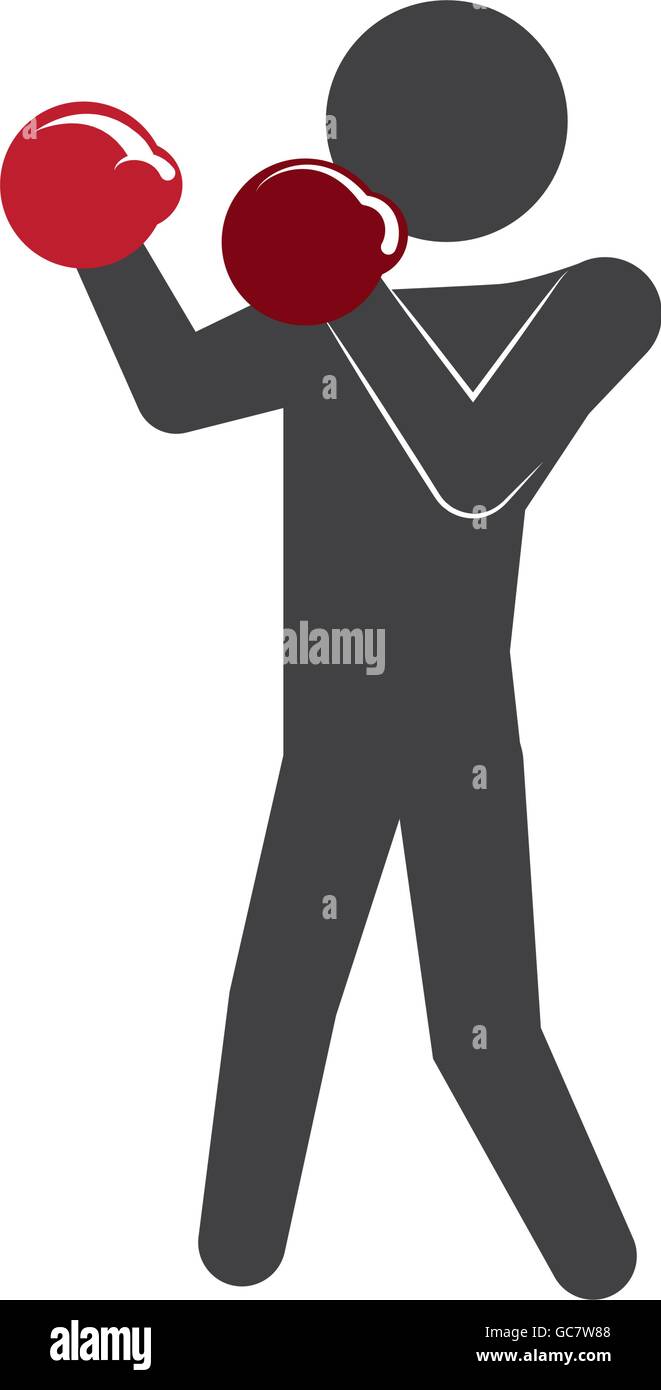 Pictogram boxing icon. Healthy lifestyle design. Vector graphic Stock ...