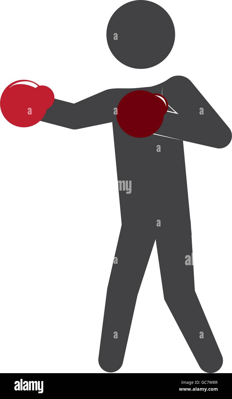 Pictogram boxing icon. Healthy lifestyle design. Vector graphic Stock ...