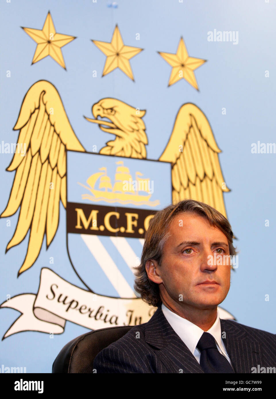 Soccer manchester city press conference city of manchester stadium hi ...