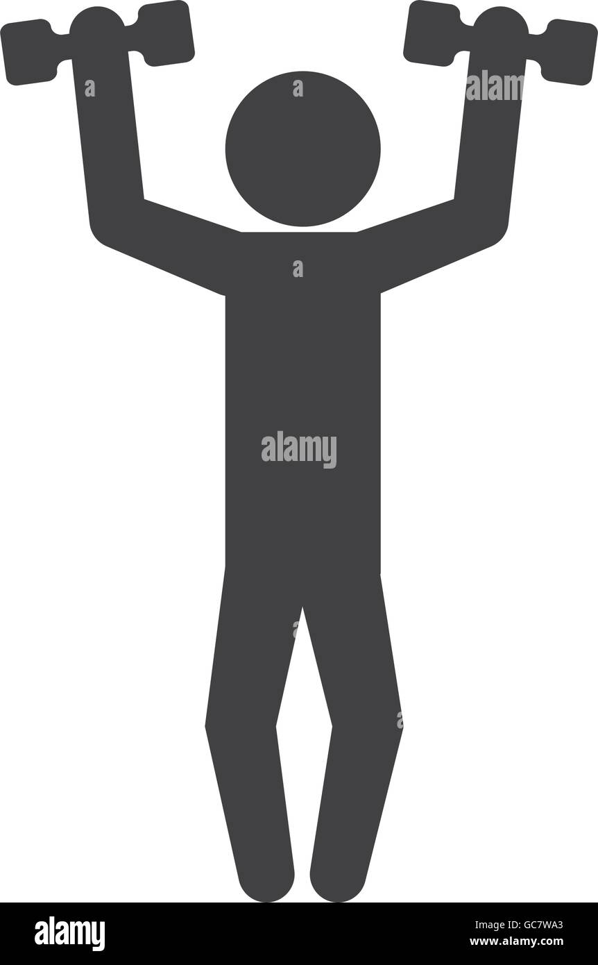 Weight lifting icon. Healthy lifestyle design. Vector graphic Stock ...