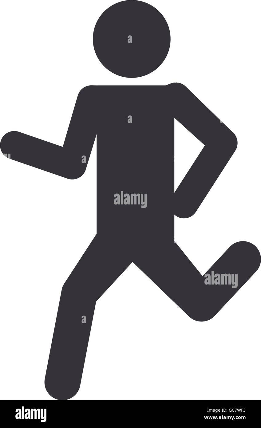 Pictogram running icon. Healthy lifestyle design. Vector graphic Stock ...