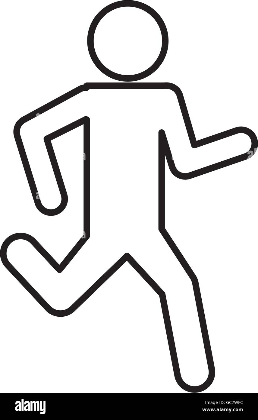 Pictogram running icon. Healthy lifestyle design. Vector graphic Stock ...