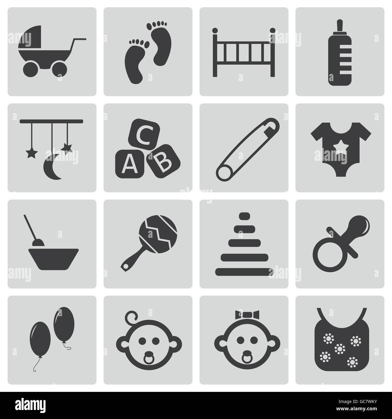 Vector black baby icons set Stock Vector Image & Art - Alamy