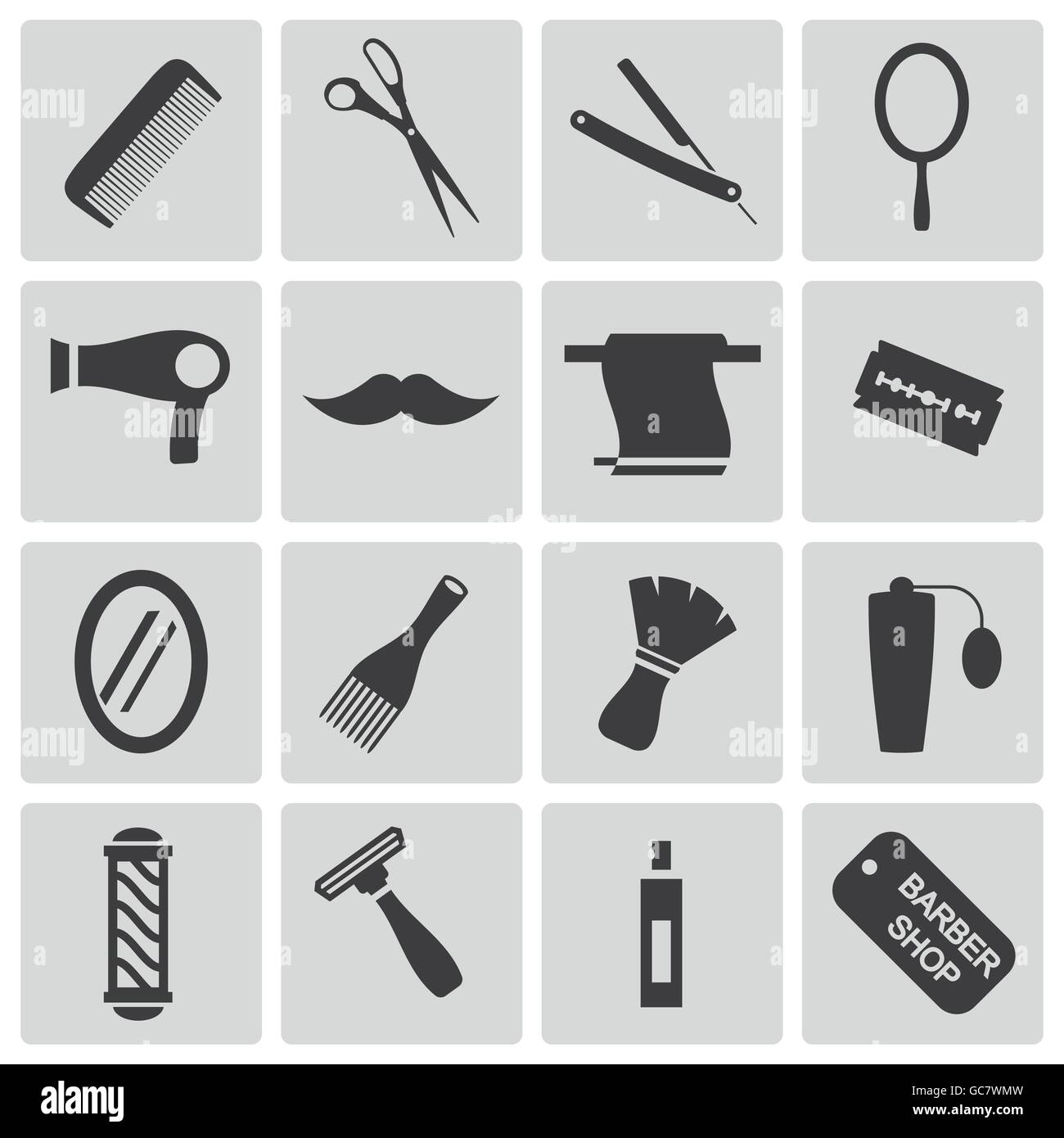 Vector black hair and icons set Stock Vector Image & Art - Alamy