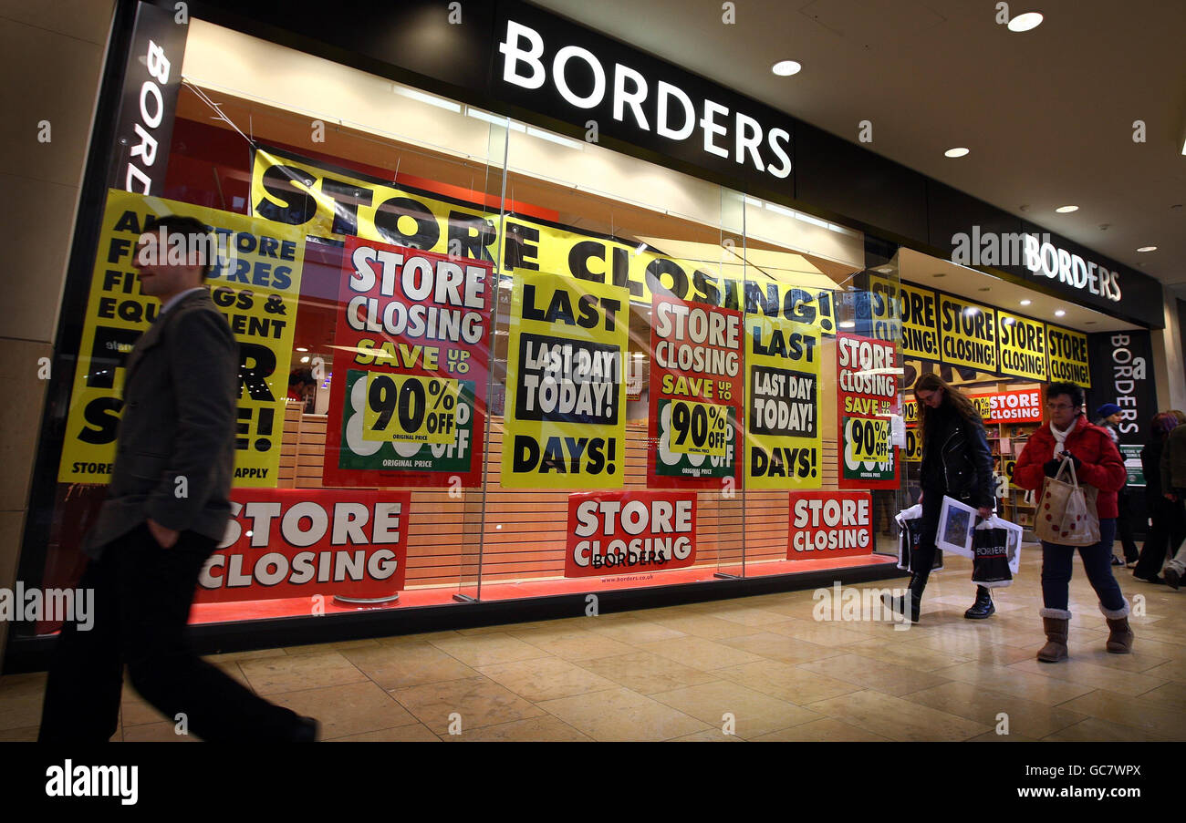 Engla final days for borders bookstore in the bullring hi-res stock ...