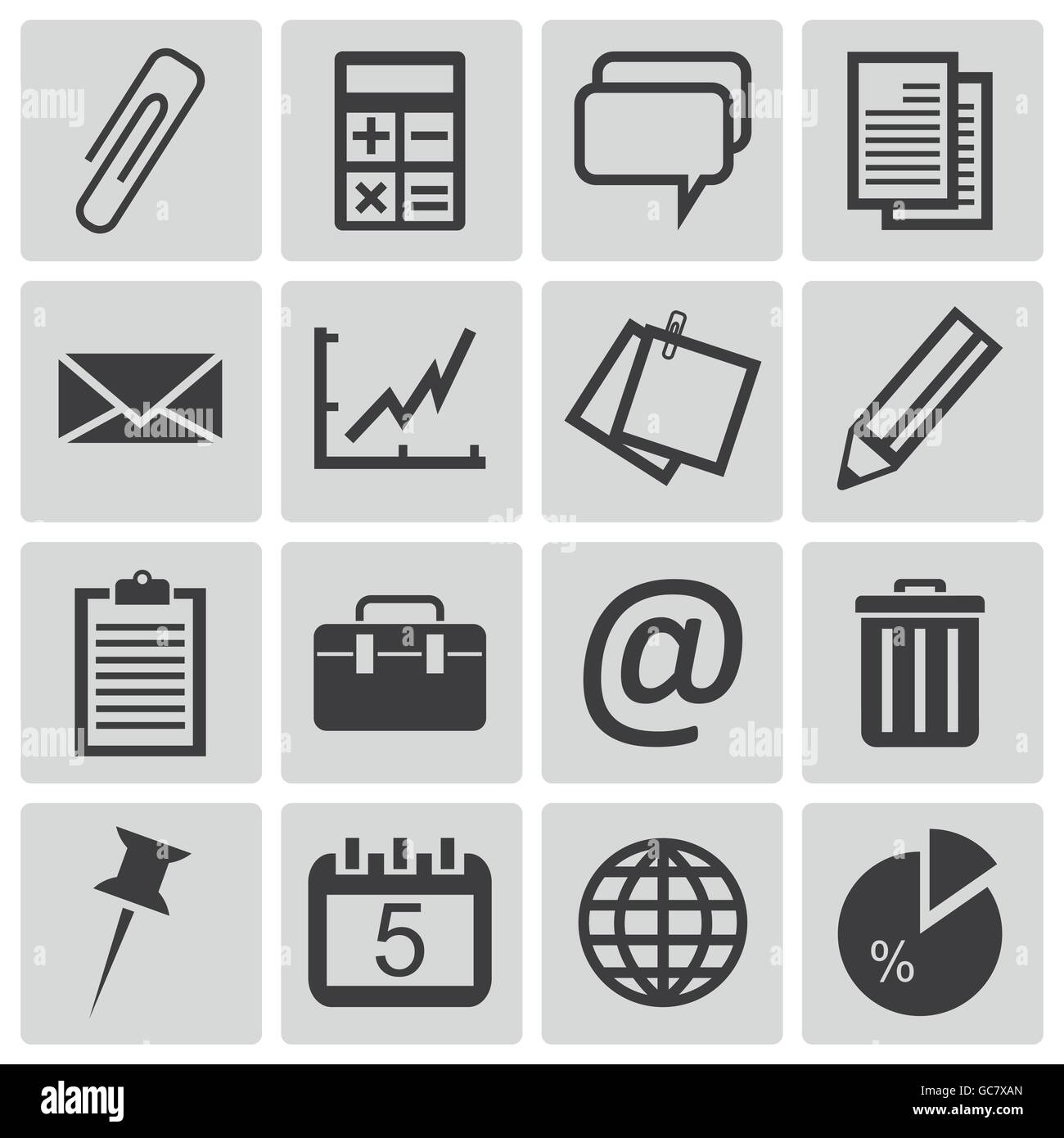 Vector Black Office Icons Set Stock Vector Image & Art - Alamy