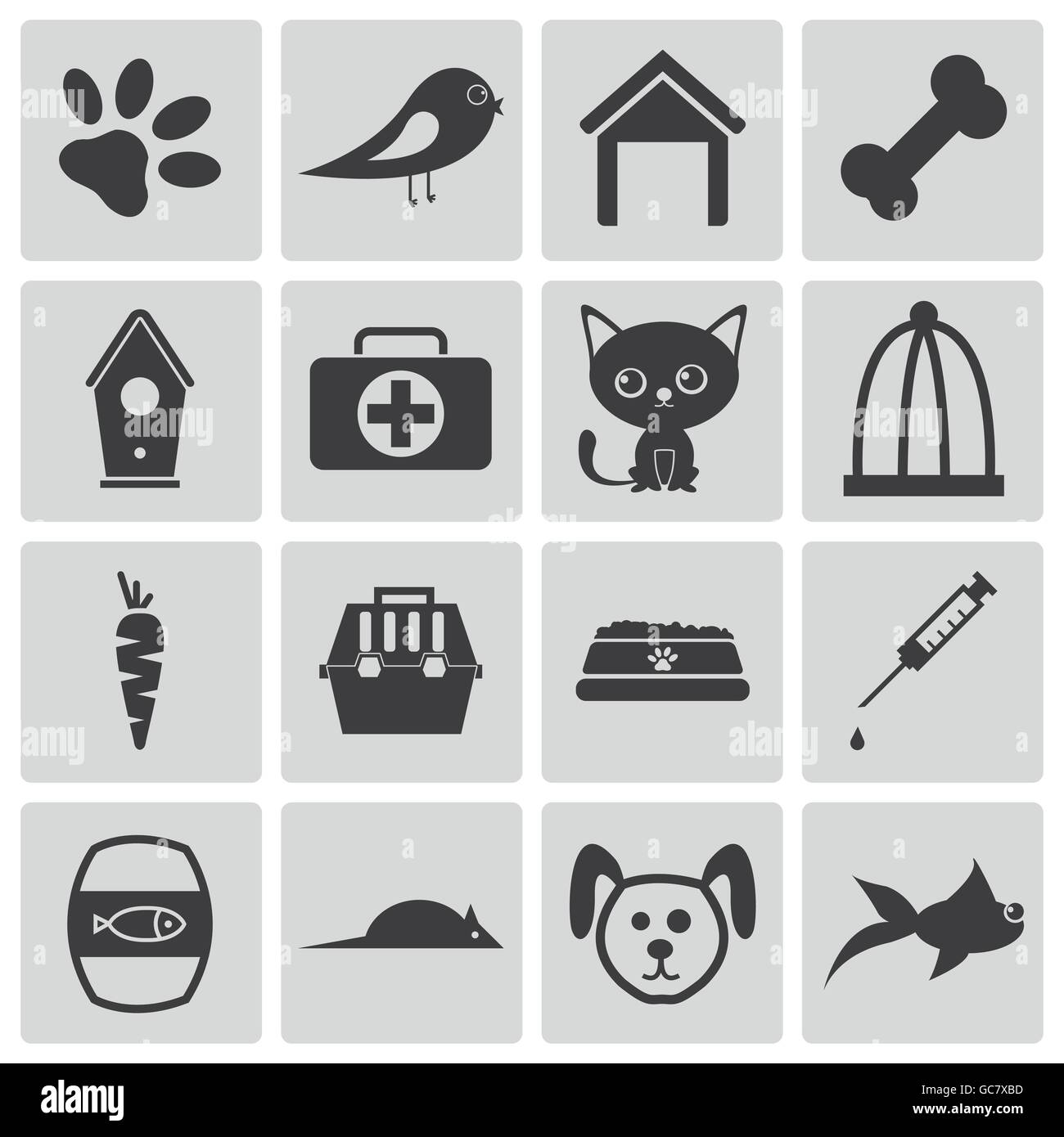 Vector Black Pet Icons Set Stock Vector Image & Art - Alamy