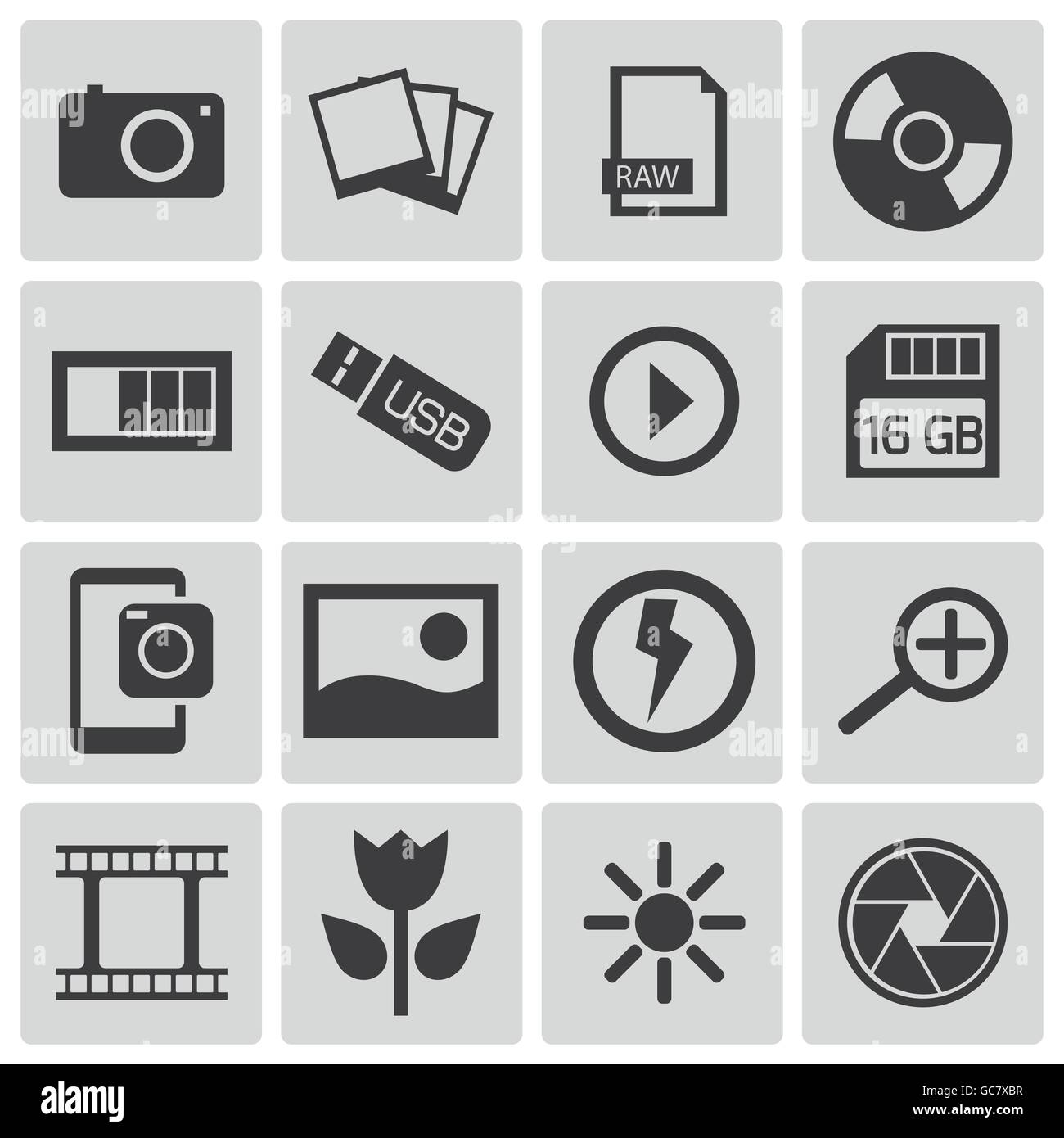 Vector Black Photo Icons Set Stock Vector Image & Art - Alamy
