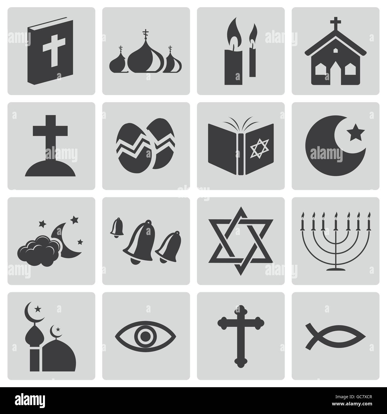 Vector Black Religion Icons Set Stock Vector Image & Art - Alamy