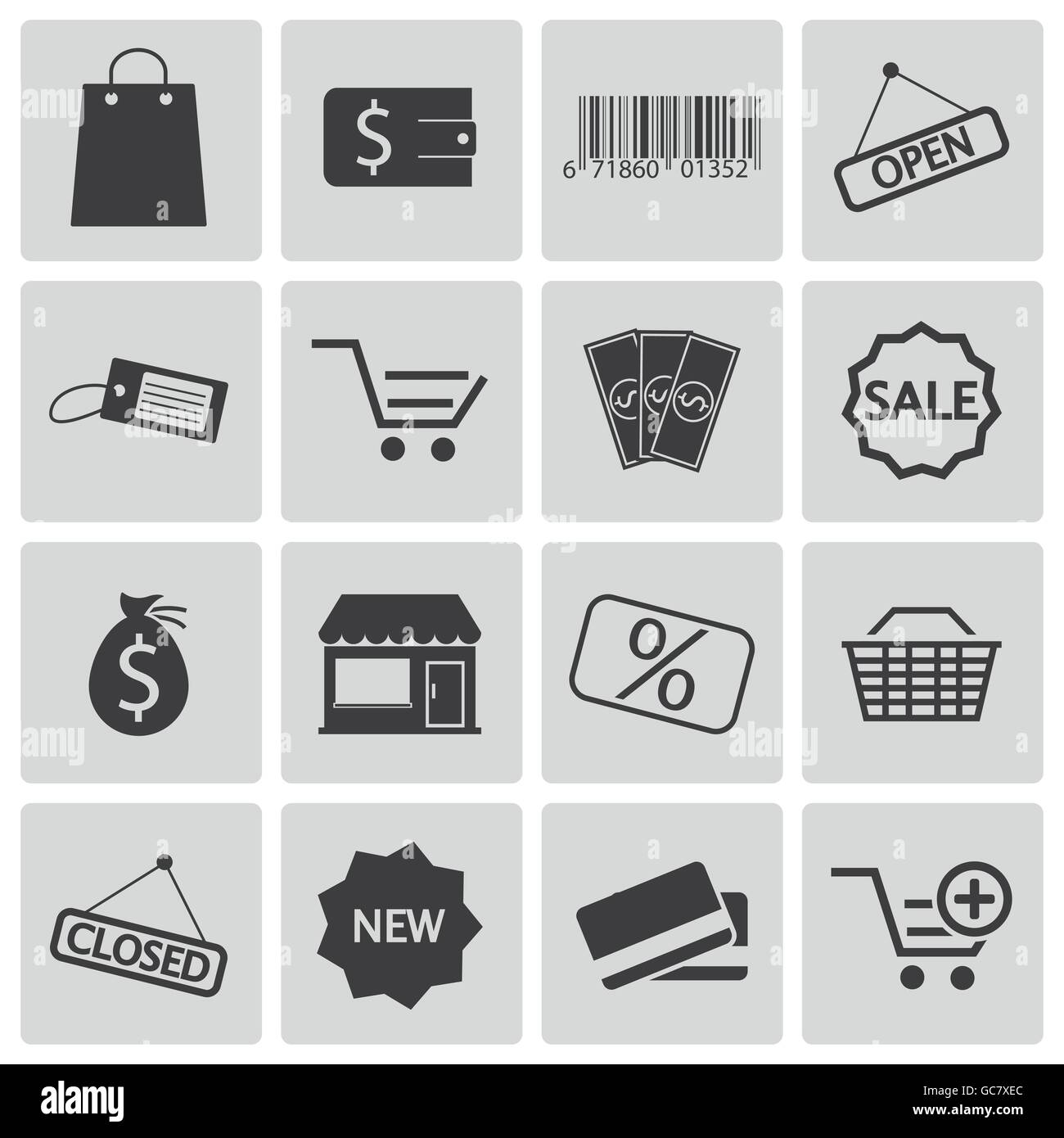 Vector Black Shop Icons Set Stock Vector Image & Art - Alamy