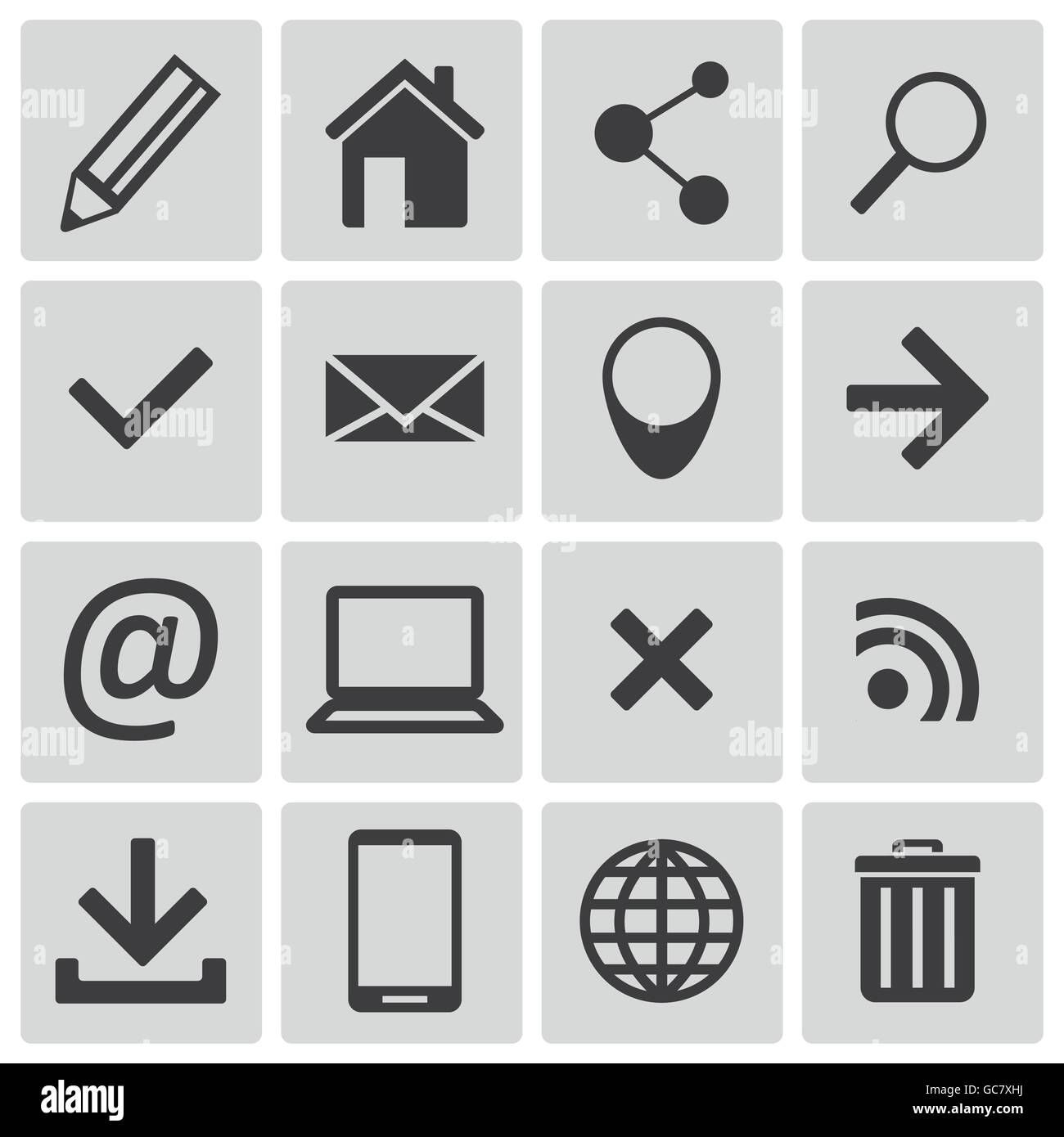 Vector Black Web Icons Set Stock Vector Image & Art - Alamy
