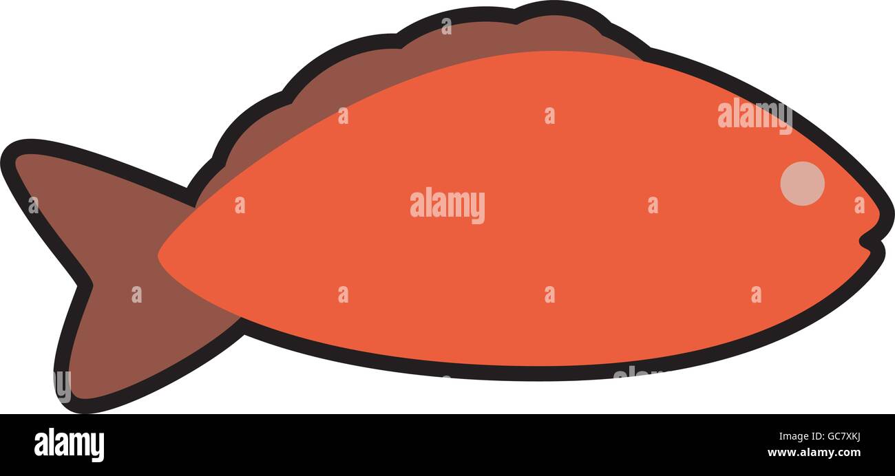 Fish icon. Healthy and Organic food. Vector graphic Stock Vector Image ...