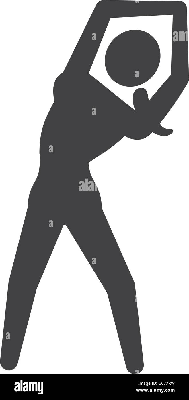 Pictogram stretching icon. Healthy lifestyle design. Vector grap Stock ...