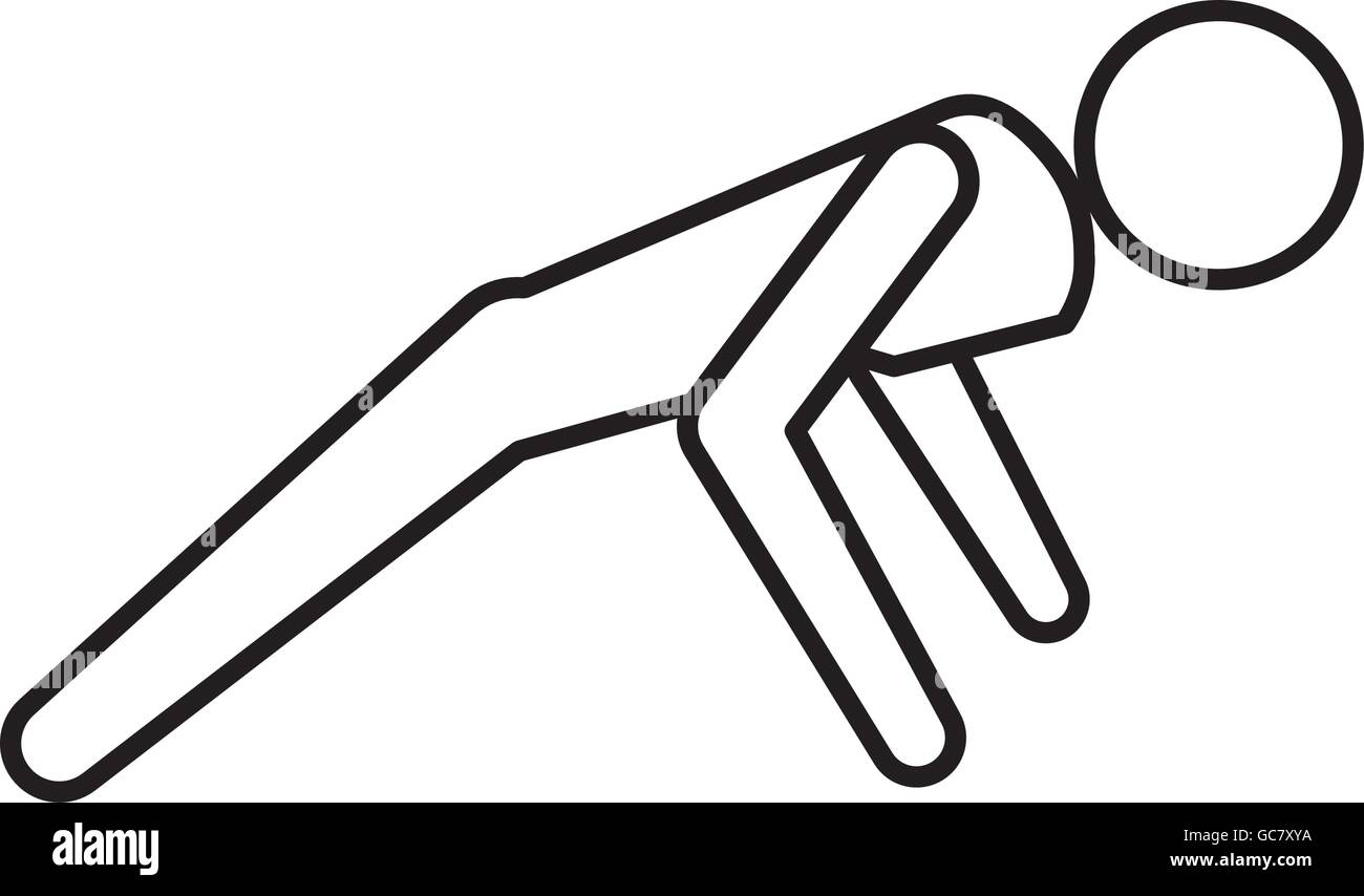 Pictogram doing push up icon. Healthy lifestyle design. Vector g Stock ...