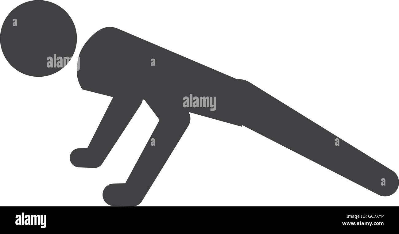 Pictogram doing push up icon hi-res stock photography and images - Alamy